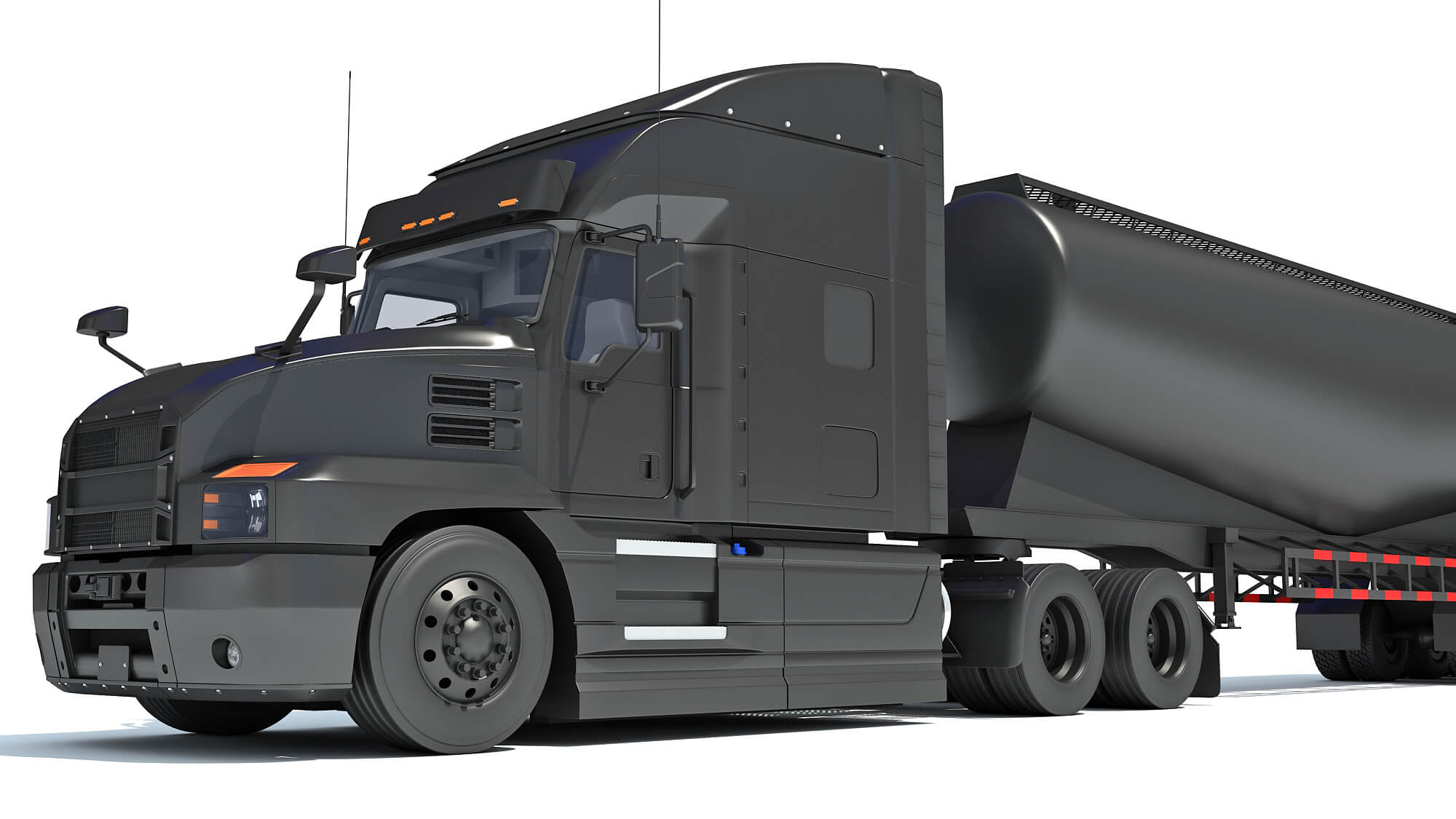 Sleeper Cab Truck with Tank Trailer - 3D Model by 3D Horse