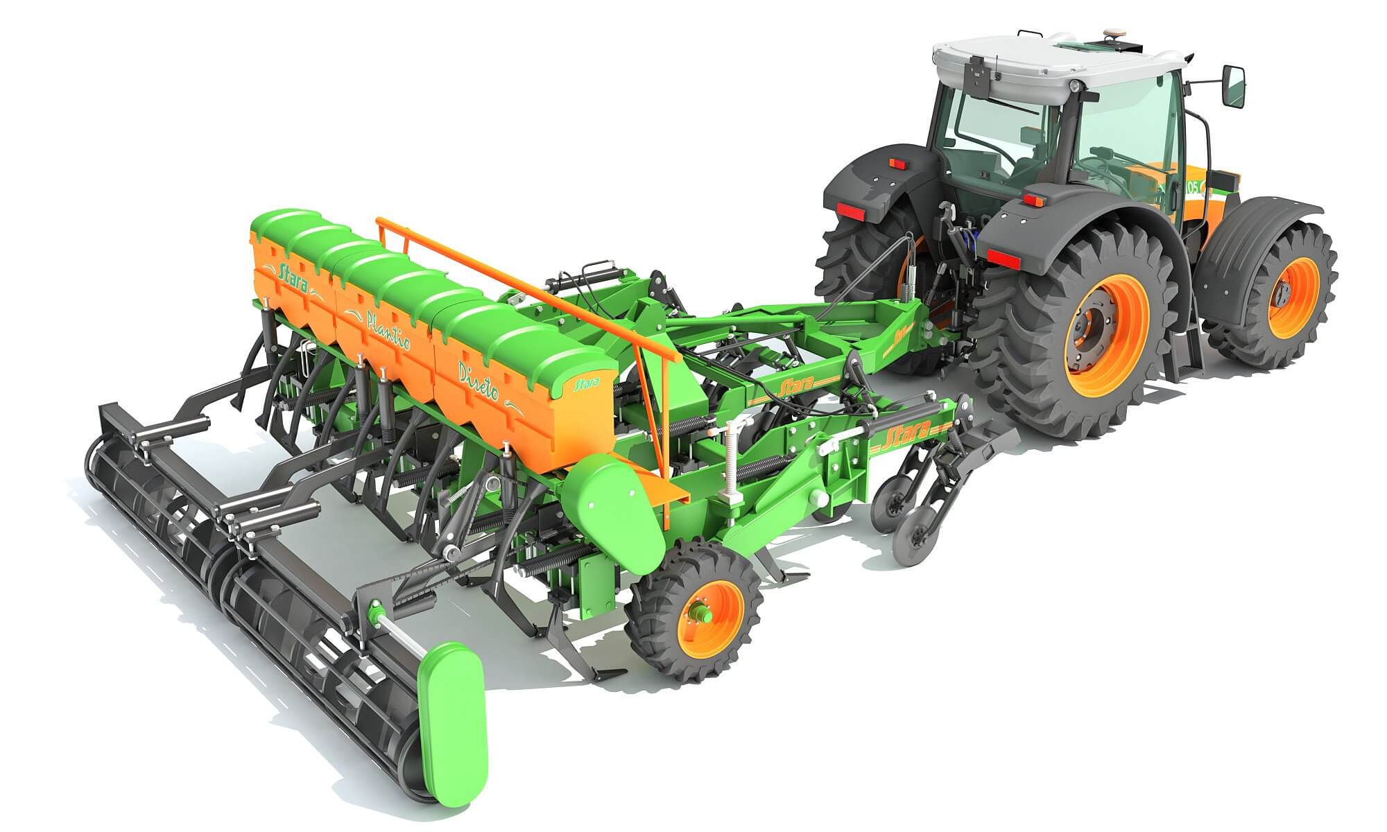 Stara Tractor with Seed Drill - 3D Model by 3D Horse