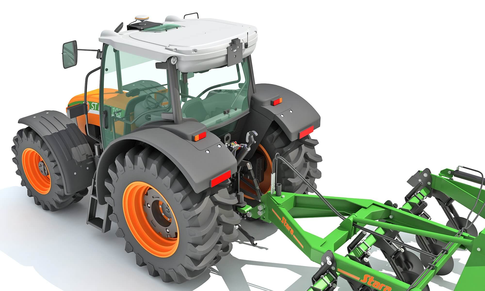 Stara Tractor with Seed Drill - 3D Model by 3D Horse