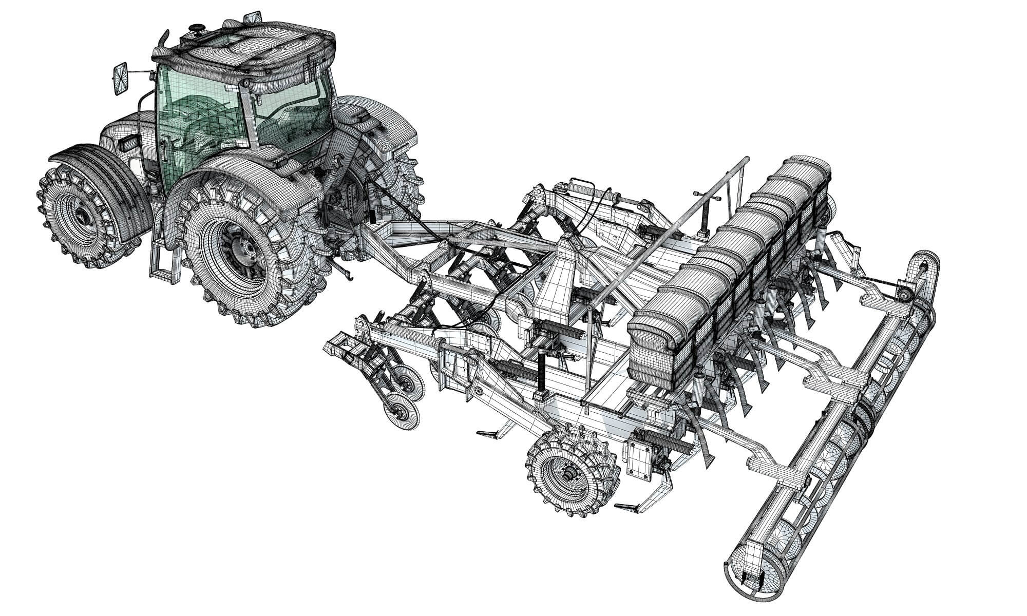 Stara Tractor with Seed Drill - 3D Model by 3D Horse