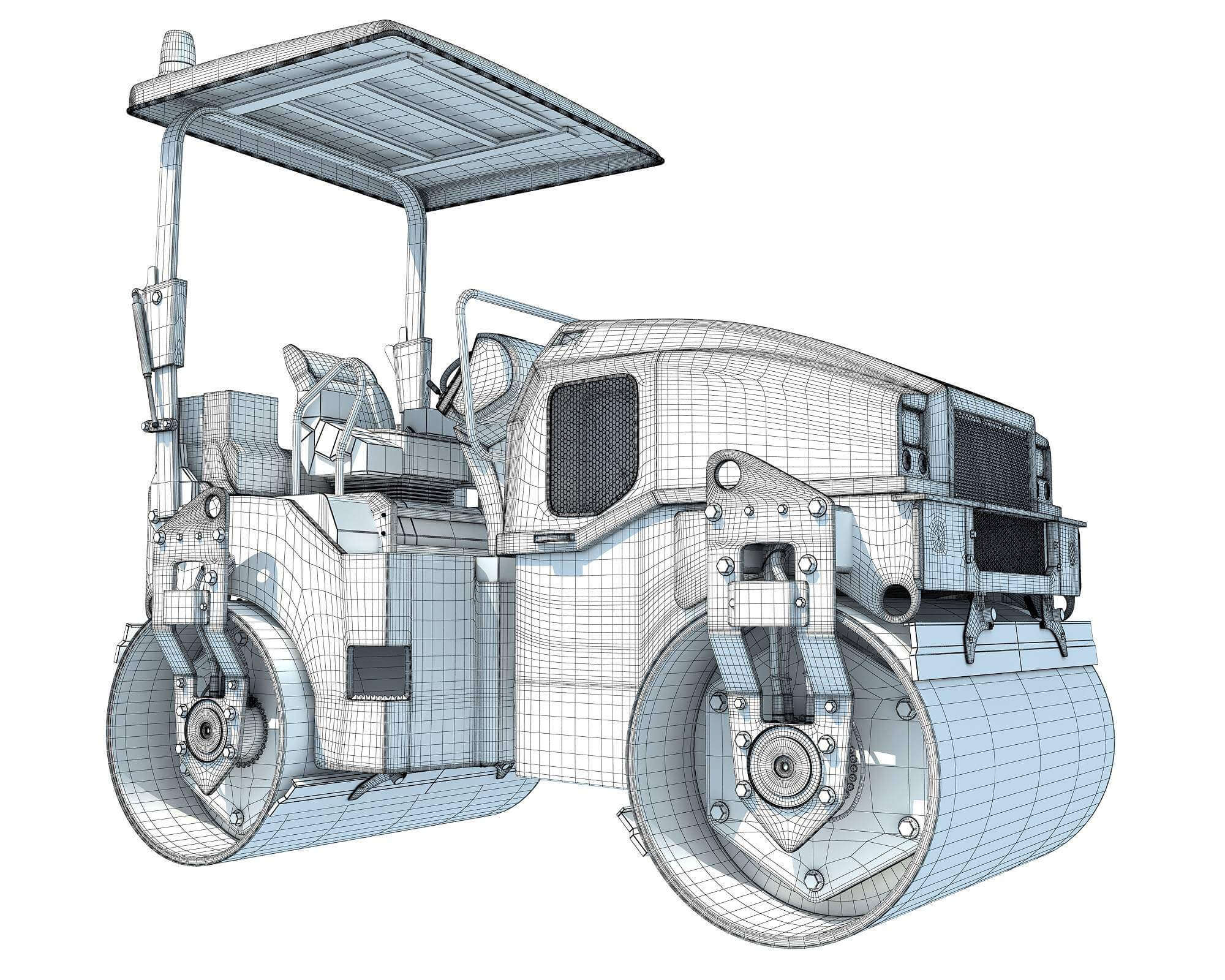 Tandem Vibratory Roller - 3D Model by 3D Horse