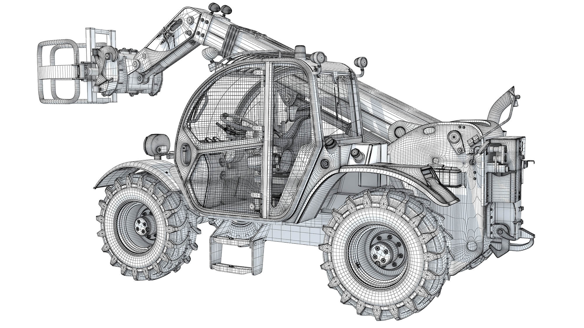 Telescopic Handler Telehandler Forklift - 3D Model by 3D Horse