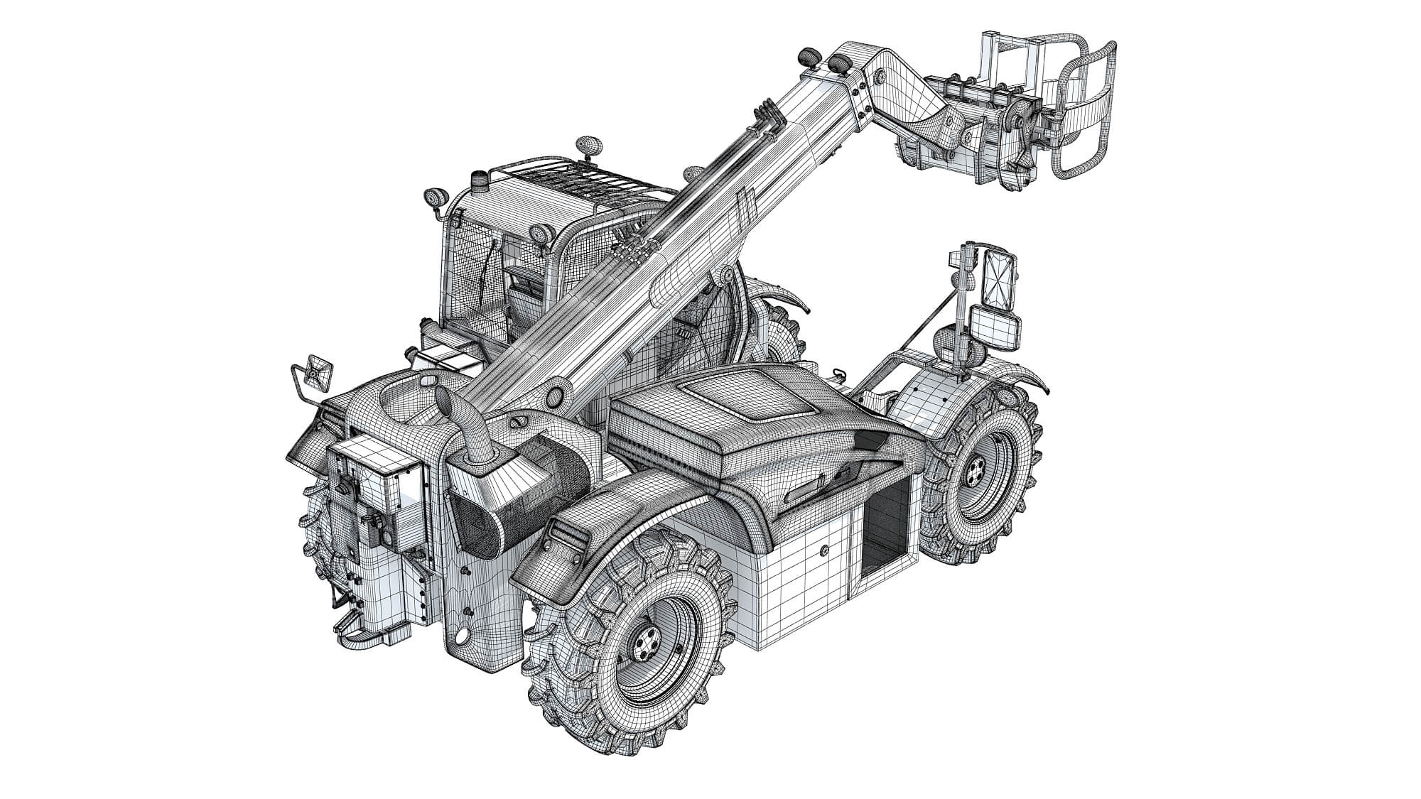 Telescopic Handler Telehandler Forklift - 3D Model by 3D Horse