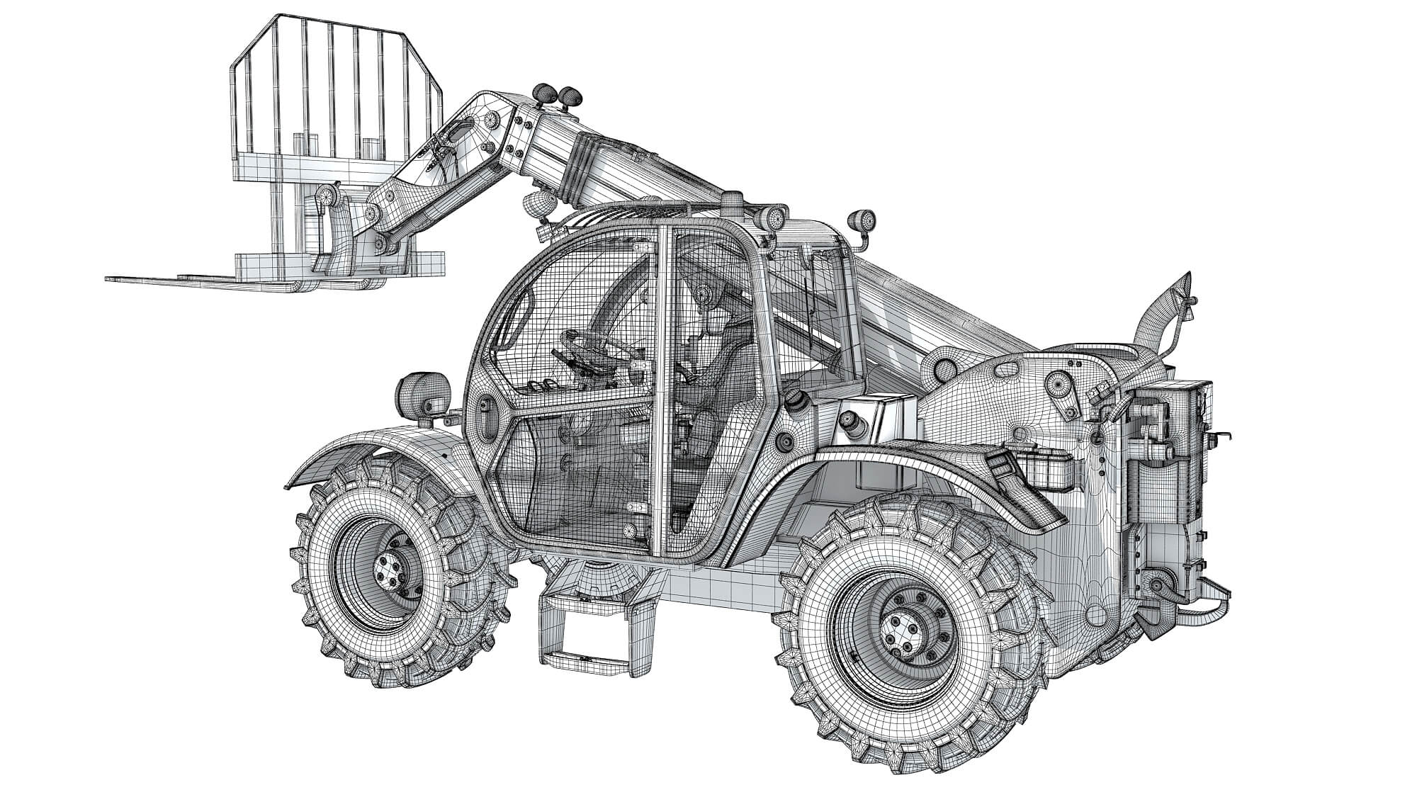 Telescopic Telehandler Forklift - 3D Model by 3D Horse