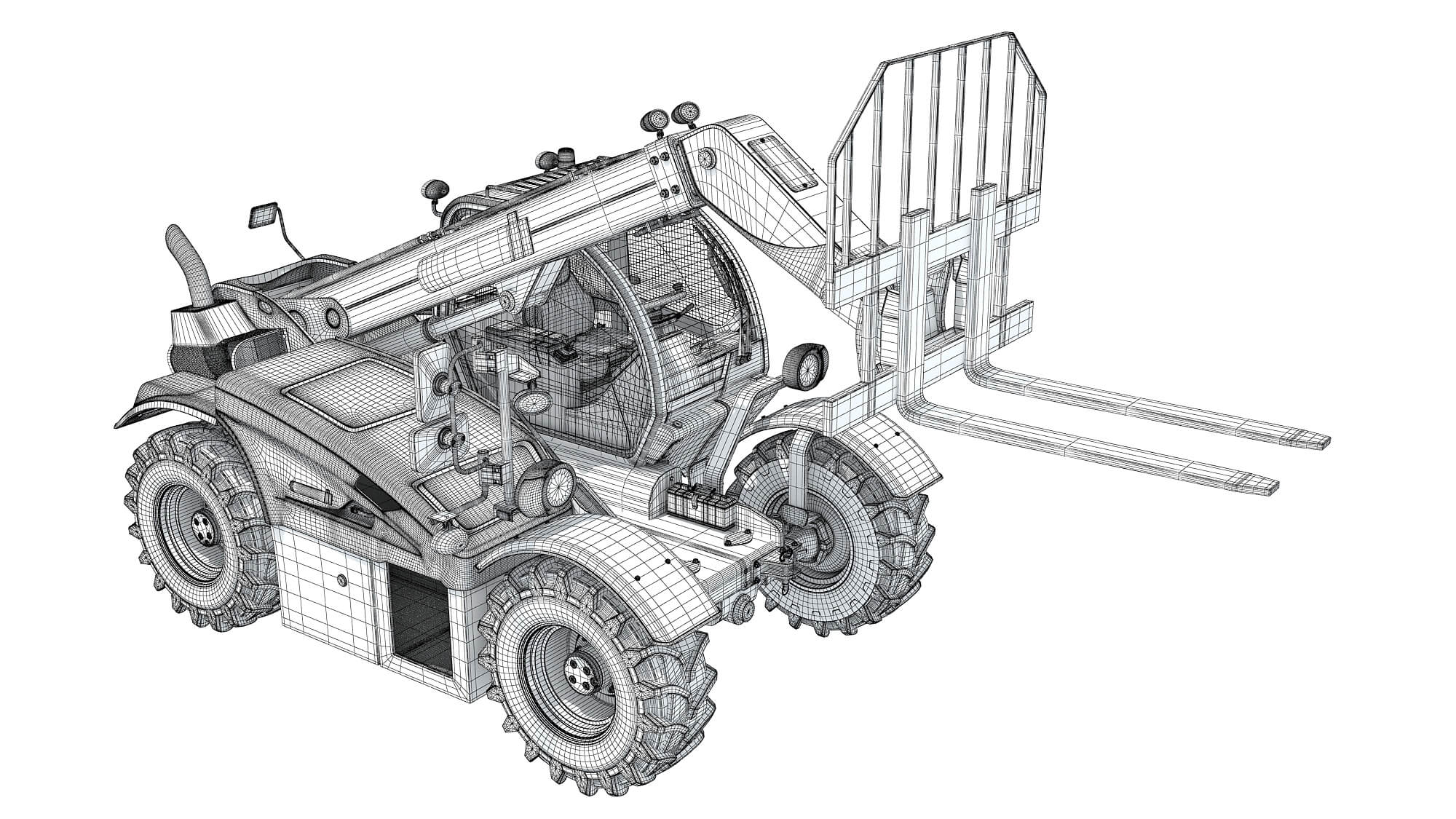 Telescopic Telehandler Forklift - 3D Model by 3D Horse