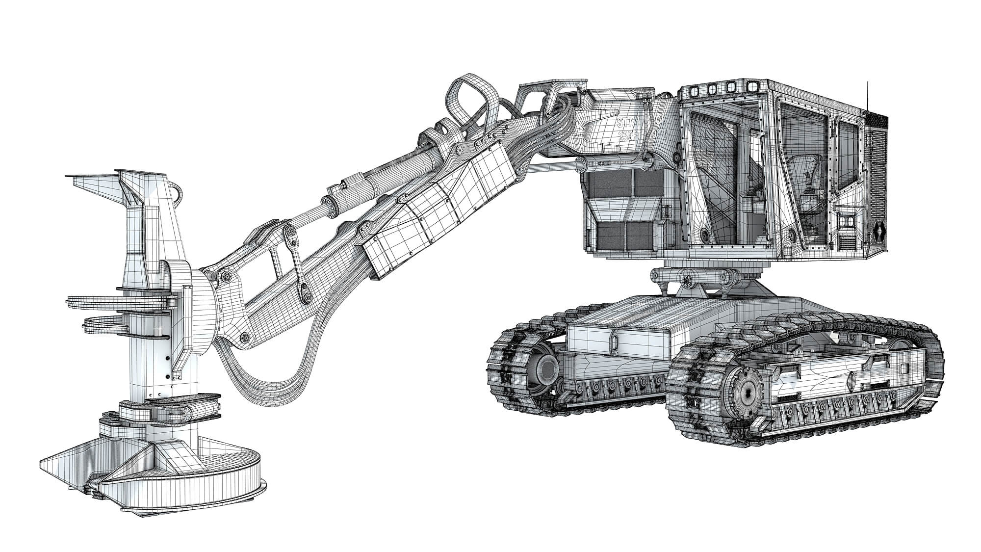 Tracked Feller Buncher Forestry Harvester - 3D Model by 3D Horse