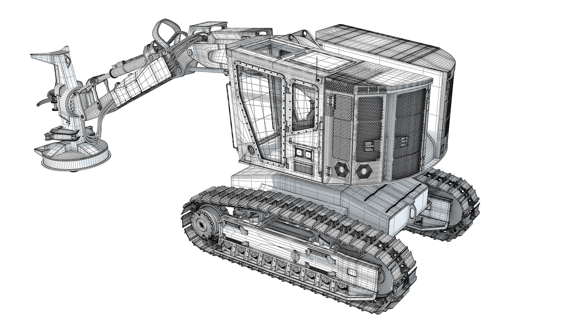 Tracked Feller Buncher Forestry Harvester - 3D Model by 3D Horse
