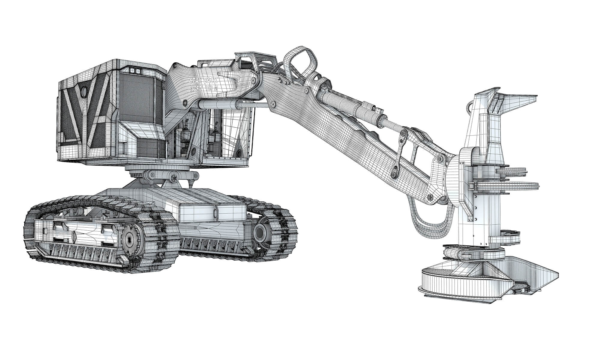 Tracked Feller Buncher Forestry Harvester - 3D Model by 3D Horse