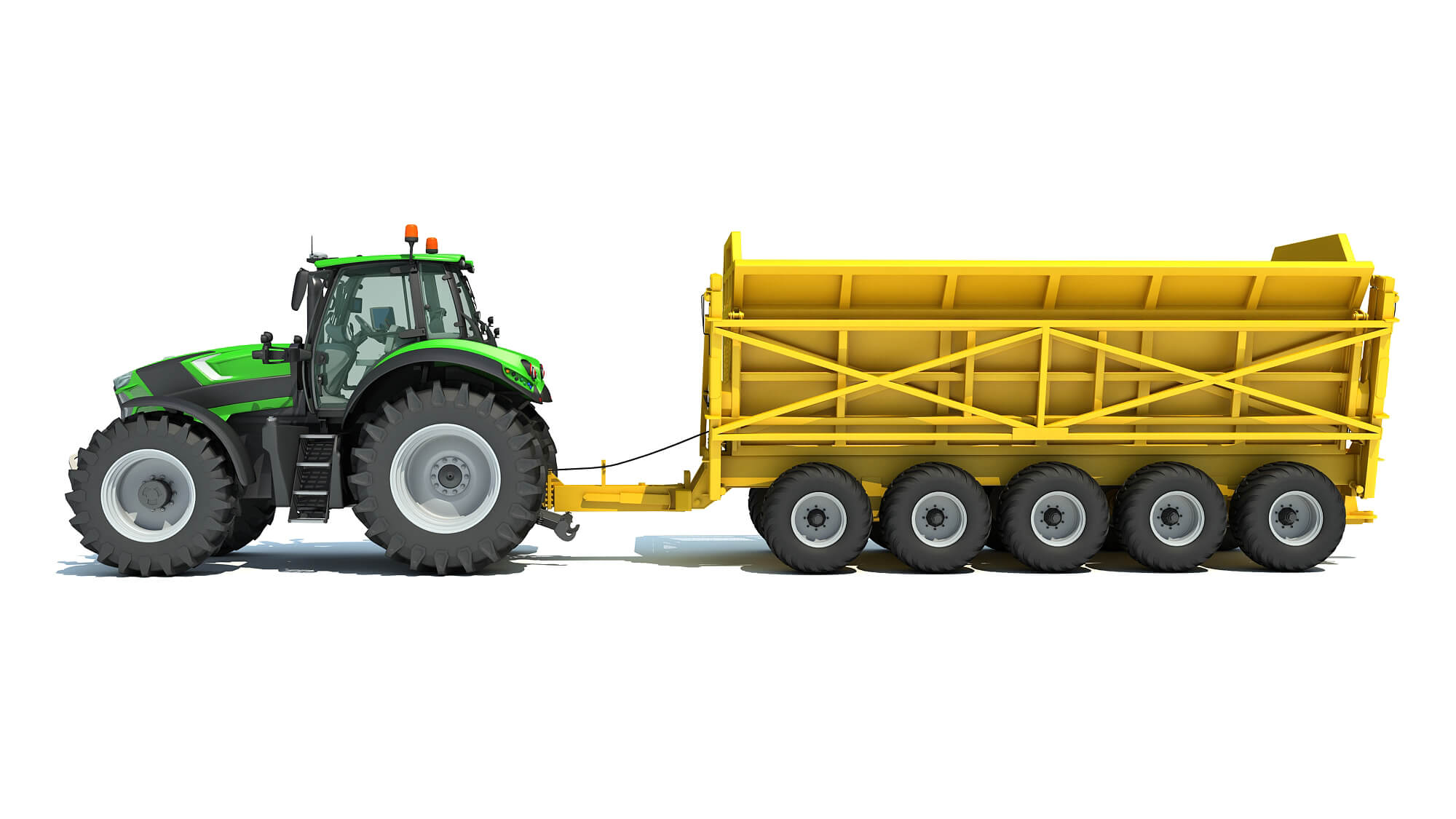 Tractor with Cane Trailer - 3D Model by 3D Horse