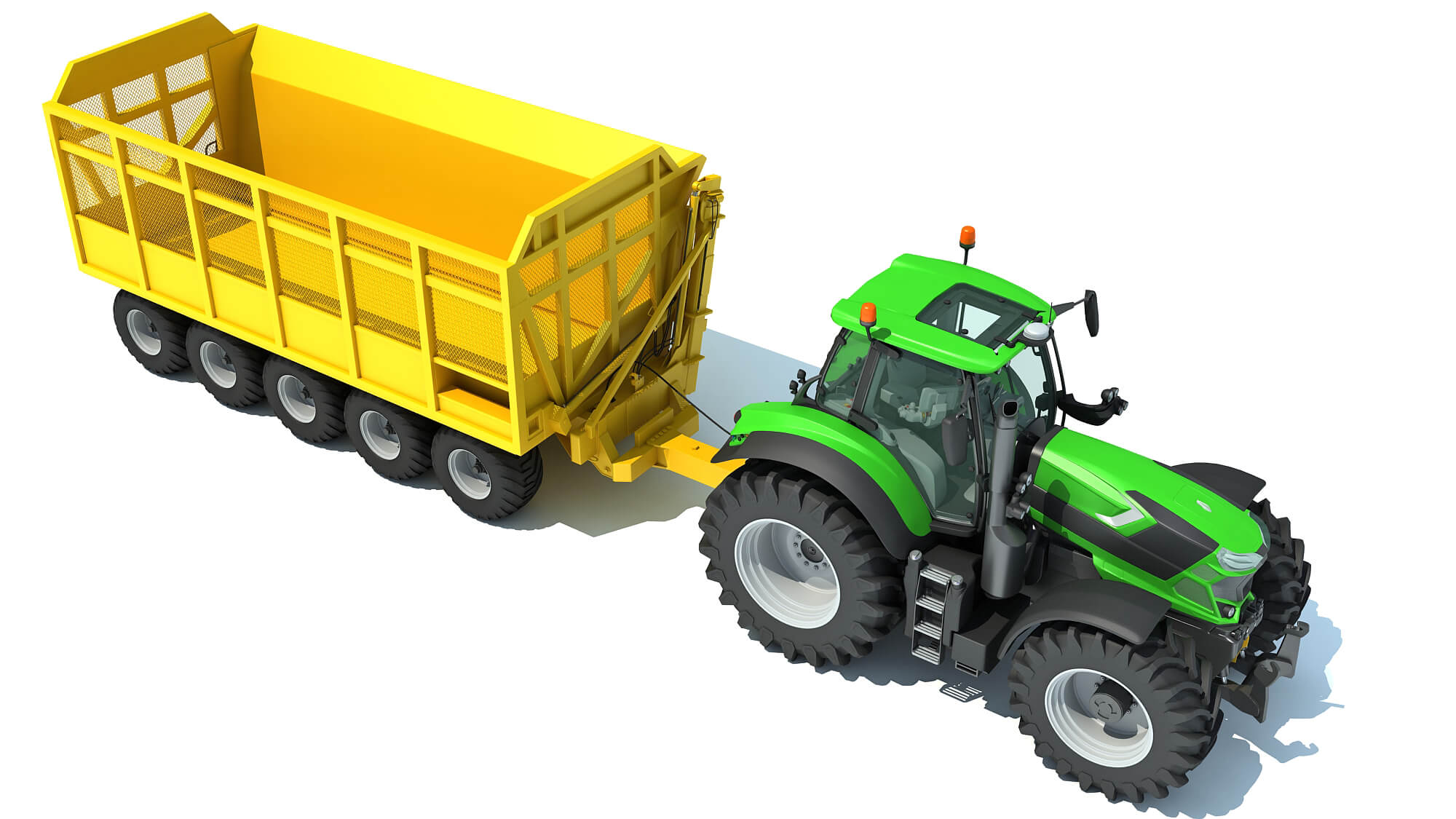 Tractor with Cane Trailer - 3D Model by 3D Horse