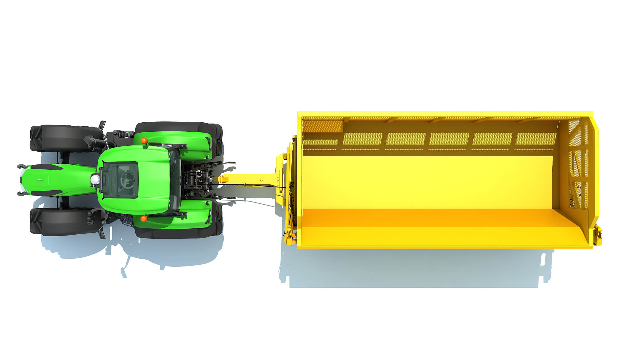 Tractor with Cane Trailer - 3D Model by 3D Horse