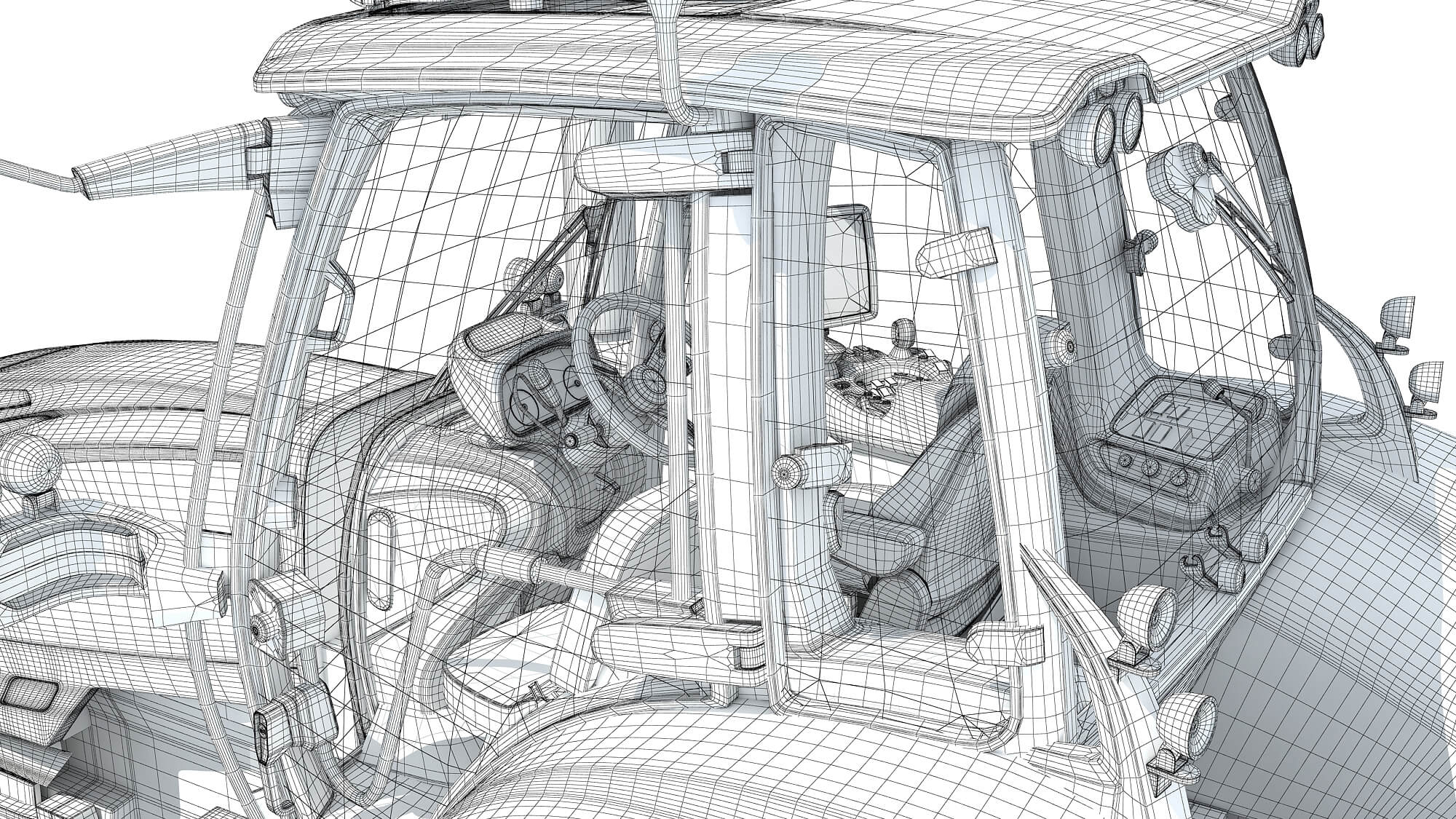 Tractor with Cane Trailer - 3D Model by 3D Horse