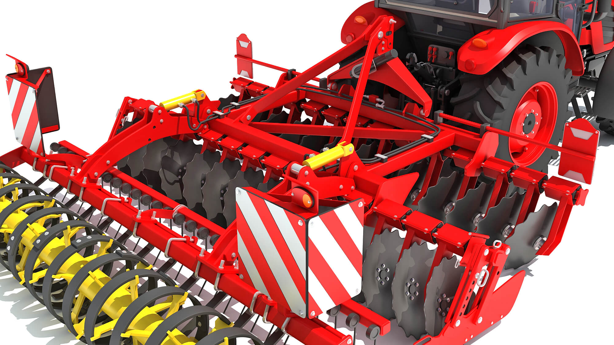 Tractor with Compact Disc Harrow 33 - 3D Model by 3D Horse