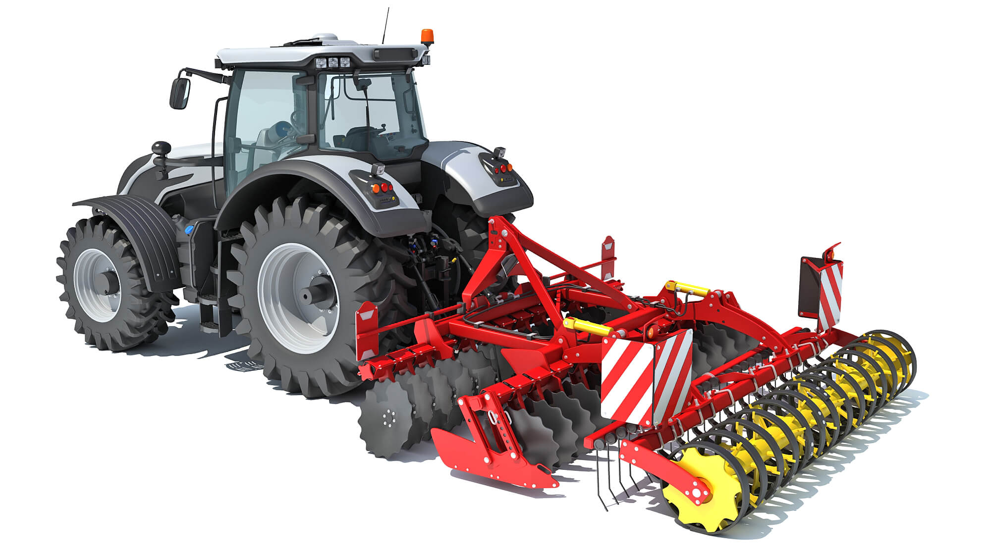 Tractor with Compact Disc Harrow - 3D Model by 3D Horse