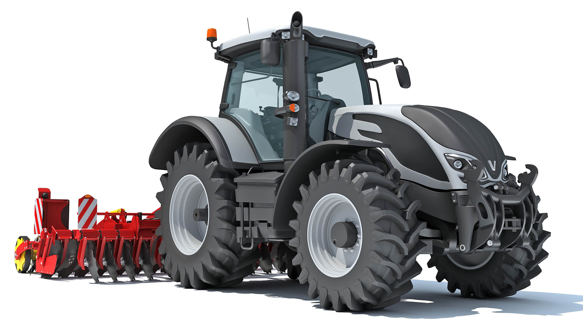 Tractor with Compact Disc Harrow - 3D Model by 3D Horse