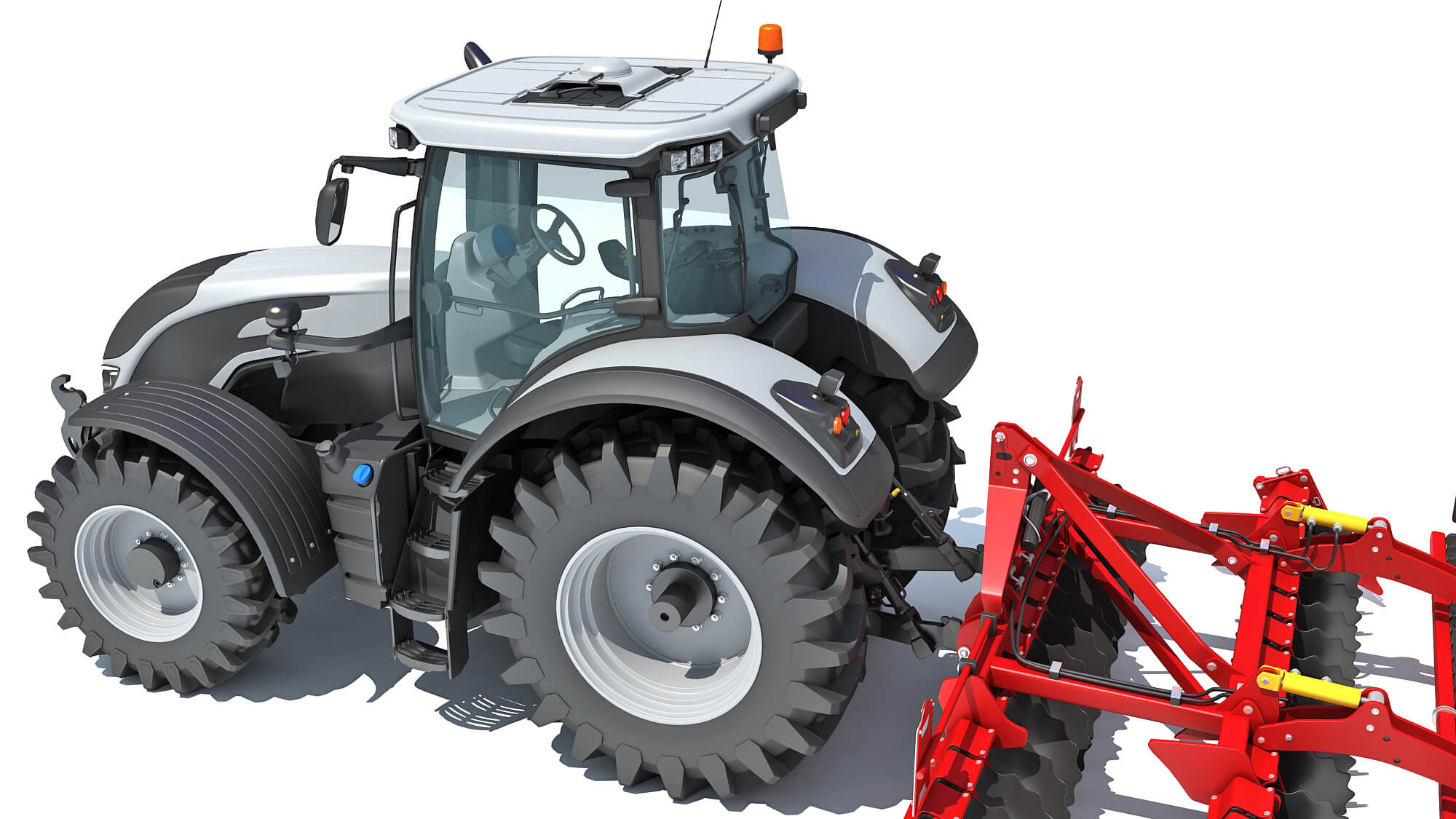 Tractor with Compact Disc Harrow - 3D Model by 3D Horse