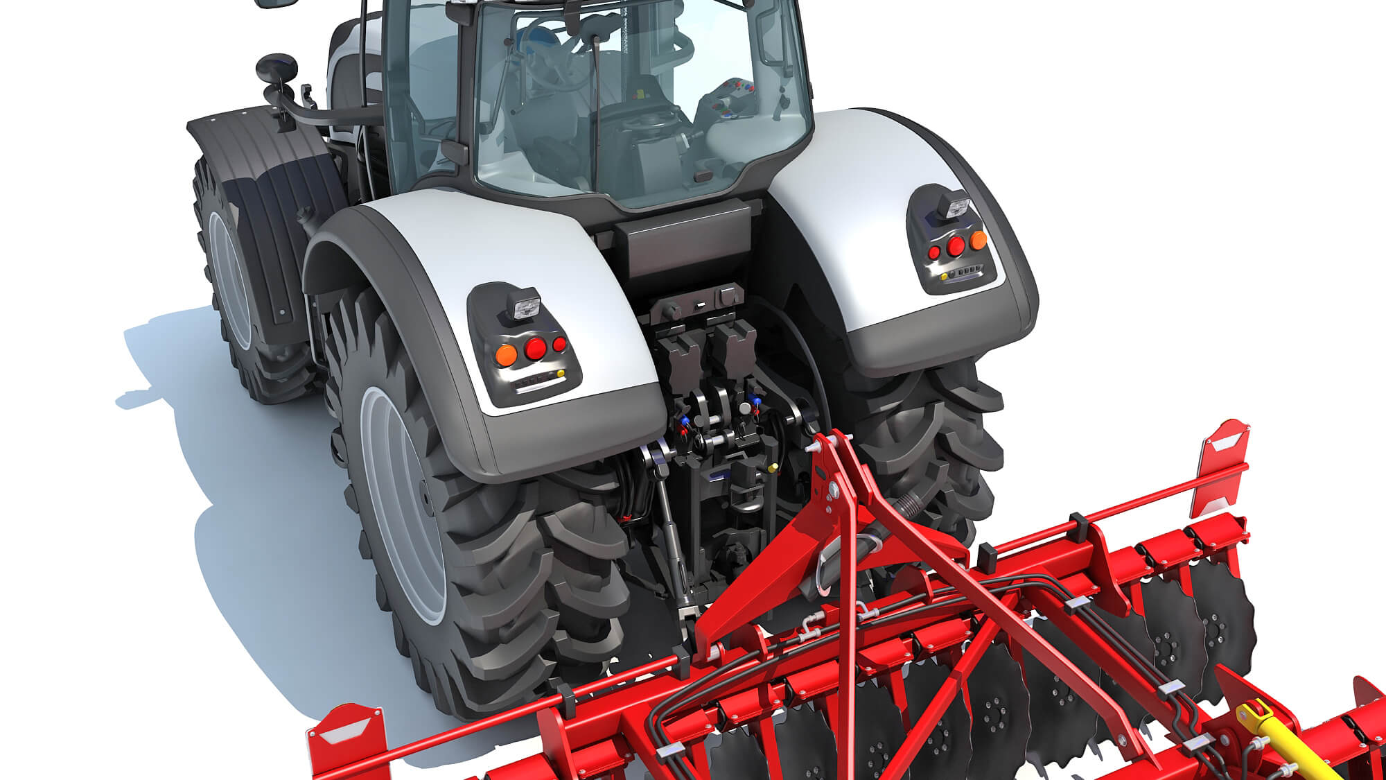 Tractor with Compact Disc Harrow - 3D Model by 3D Horse
