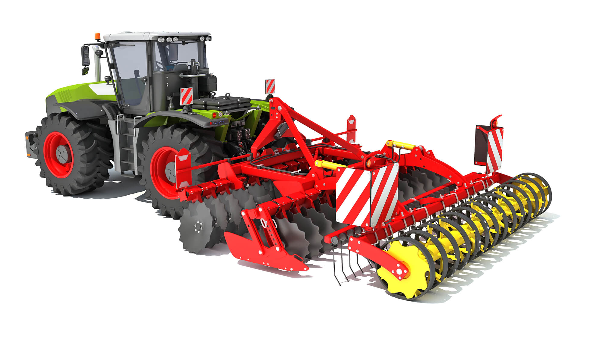 Tractor with Disc Harrow - 3D Model by 3D Horse