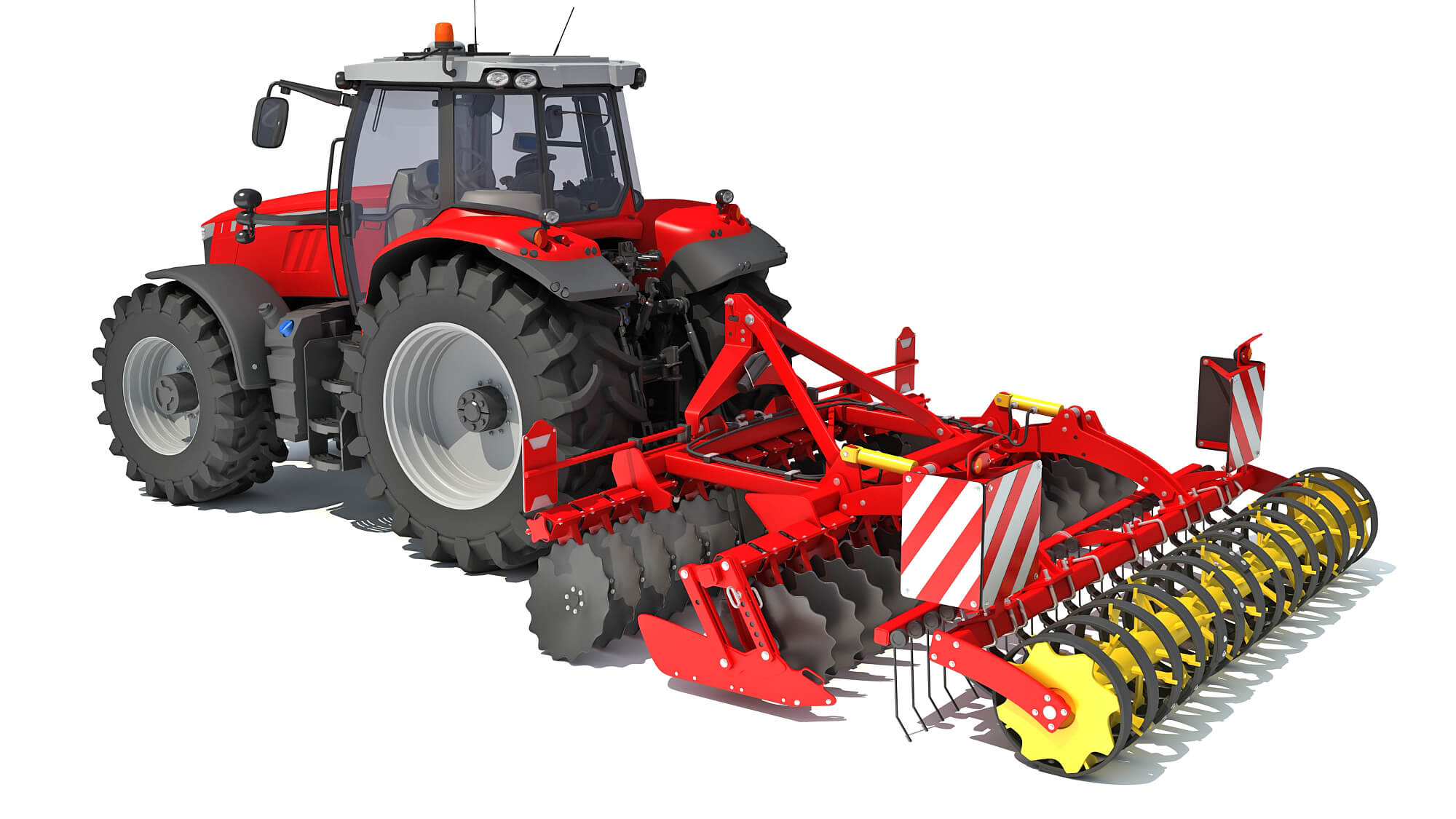 Tractor with Disc Harrow - 3D Model by 3D Horse