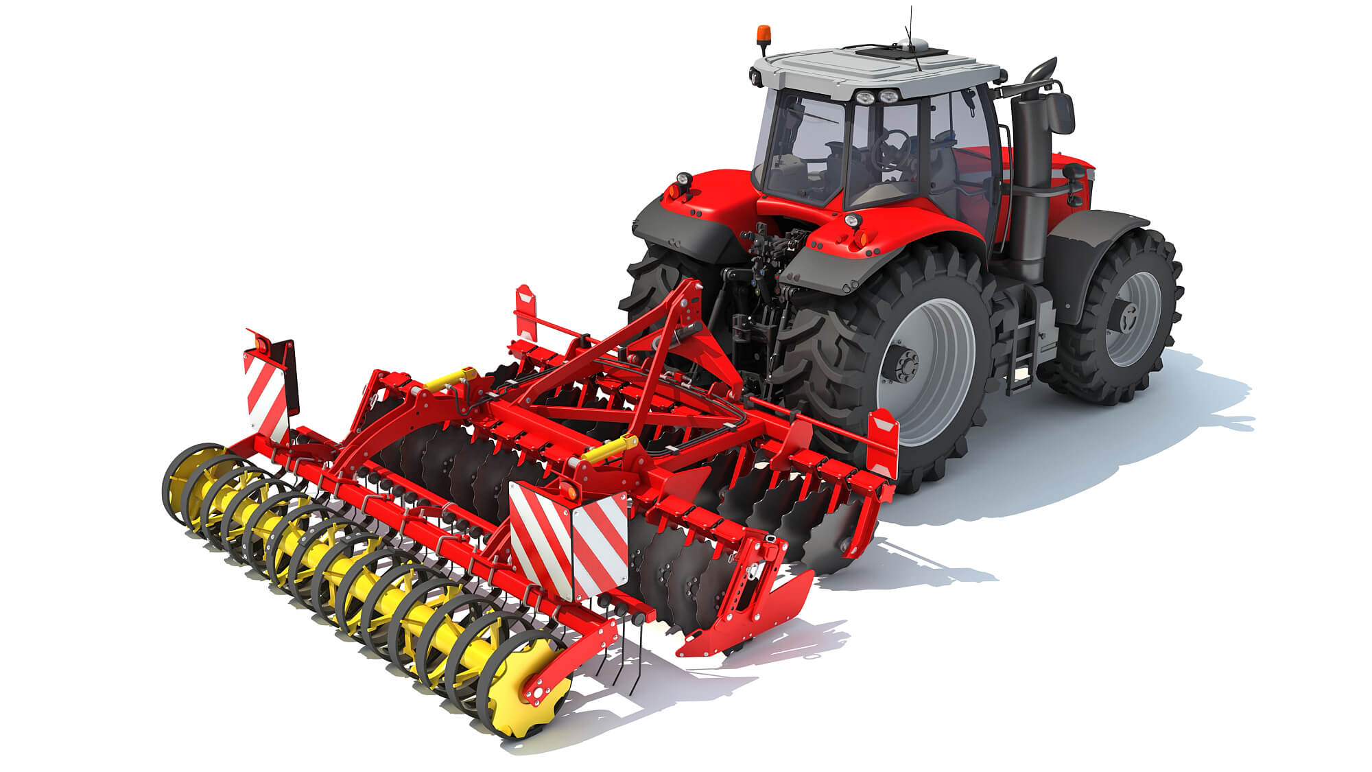 Tractor with Disc Harrow - 3D Model by 3D Horse