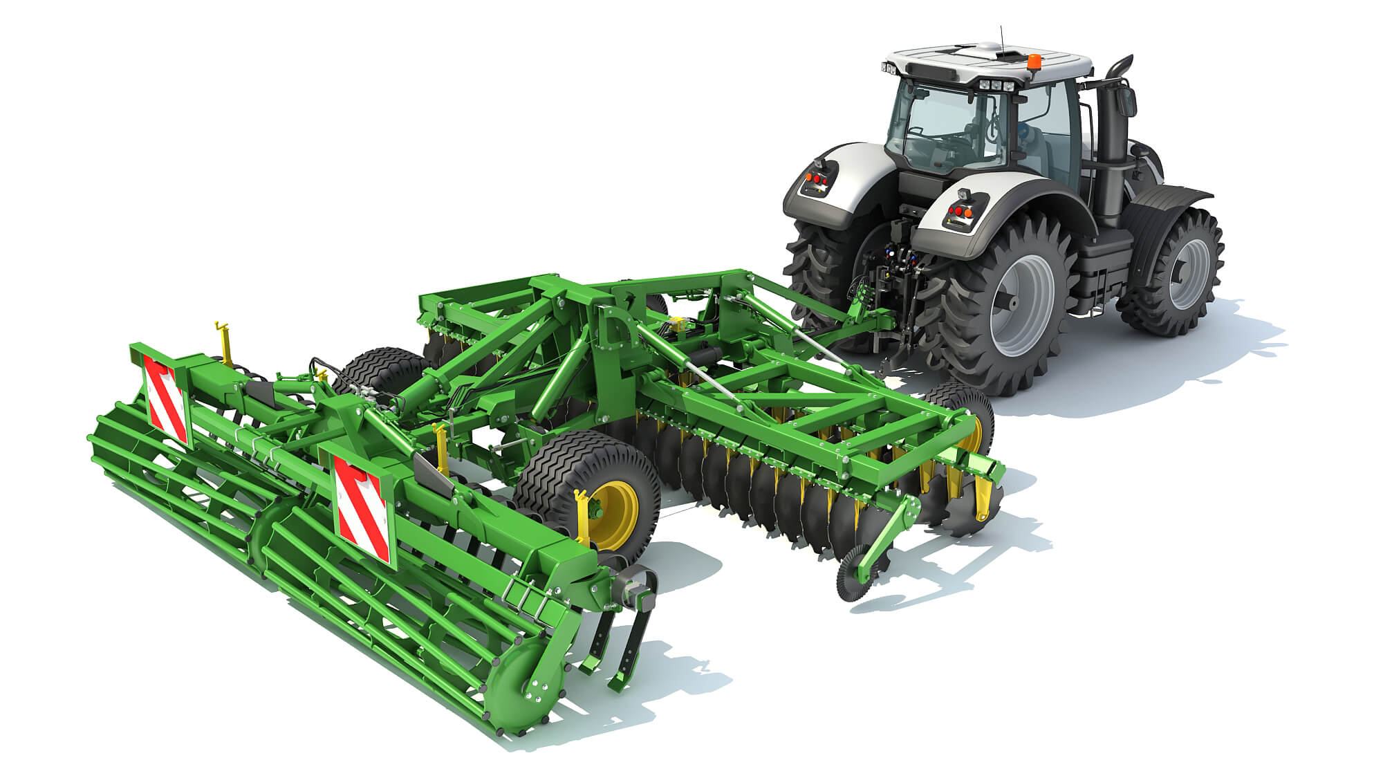 Tractor with Disc Harrow - 3D Model by 3D Horse