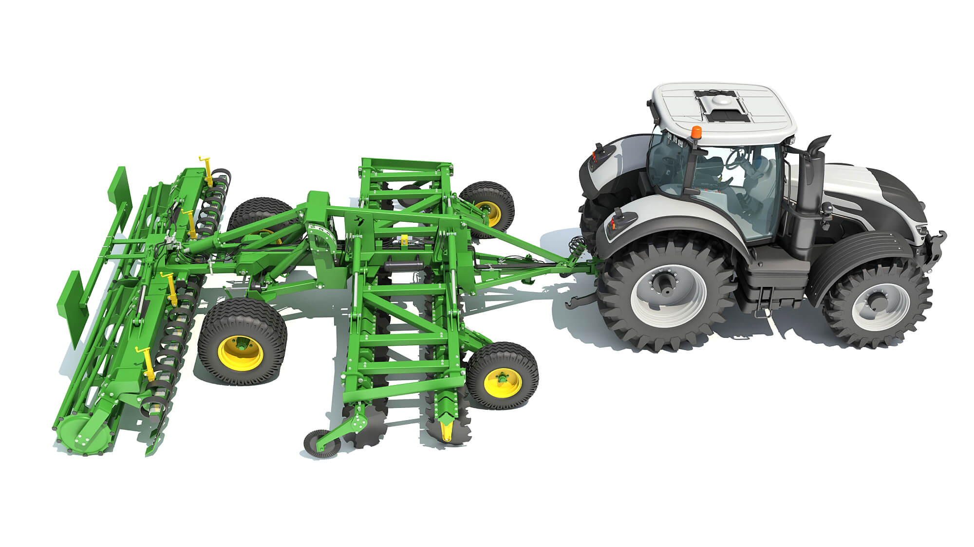 Tractor with Disc Harrow - 3D Model by 3D Horse