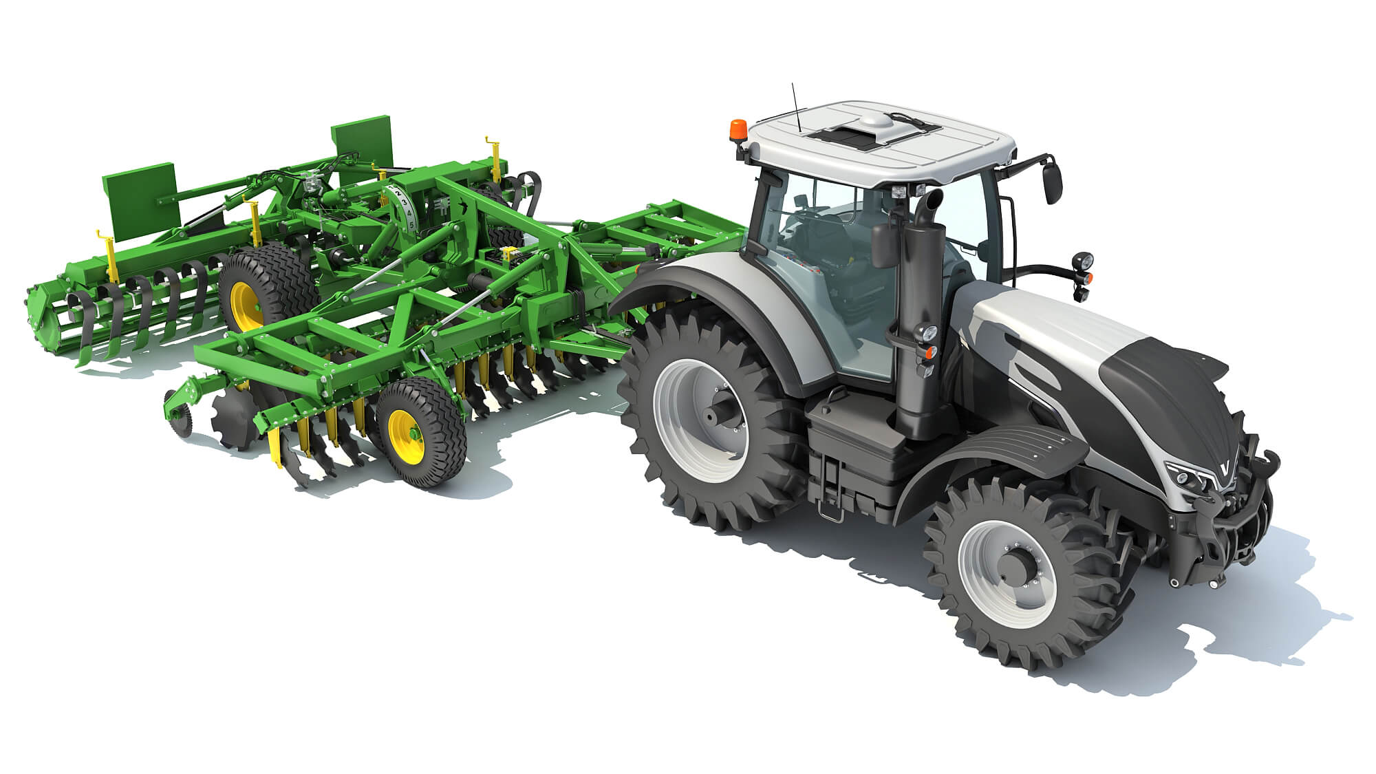 Tractor with Disc Harrow - 3D Model by 3D Horse