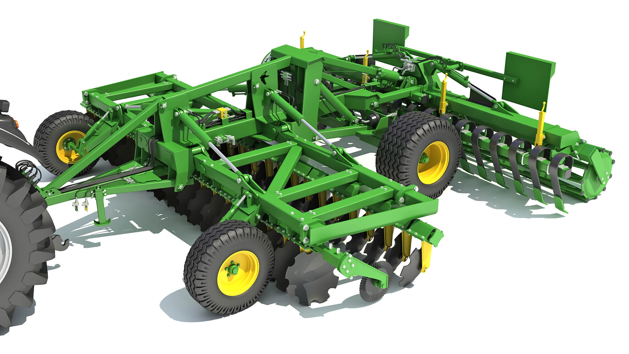 Tractor with Disc Harrow - 3D Model by 3D Horse