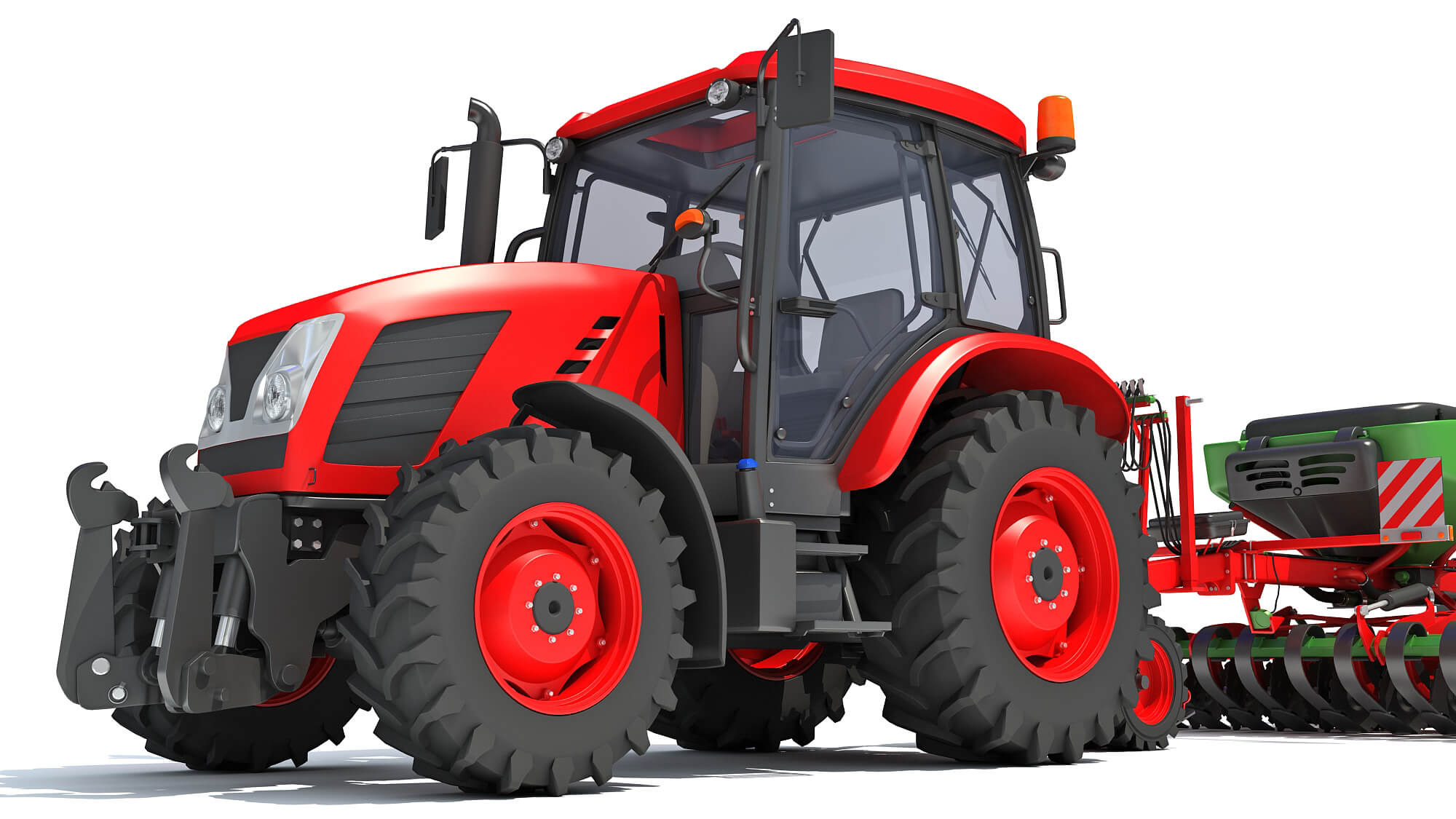 Tractor with Seed Drill 44 - 3D Model by 3D Horse