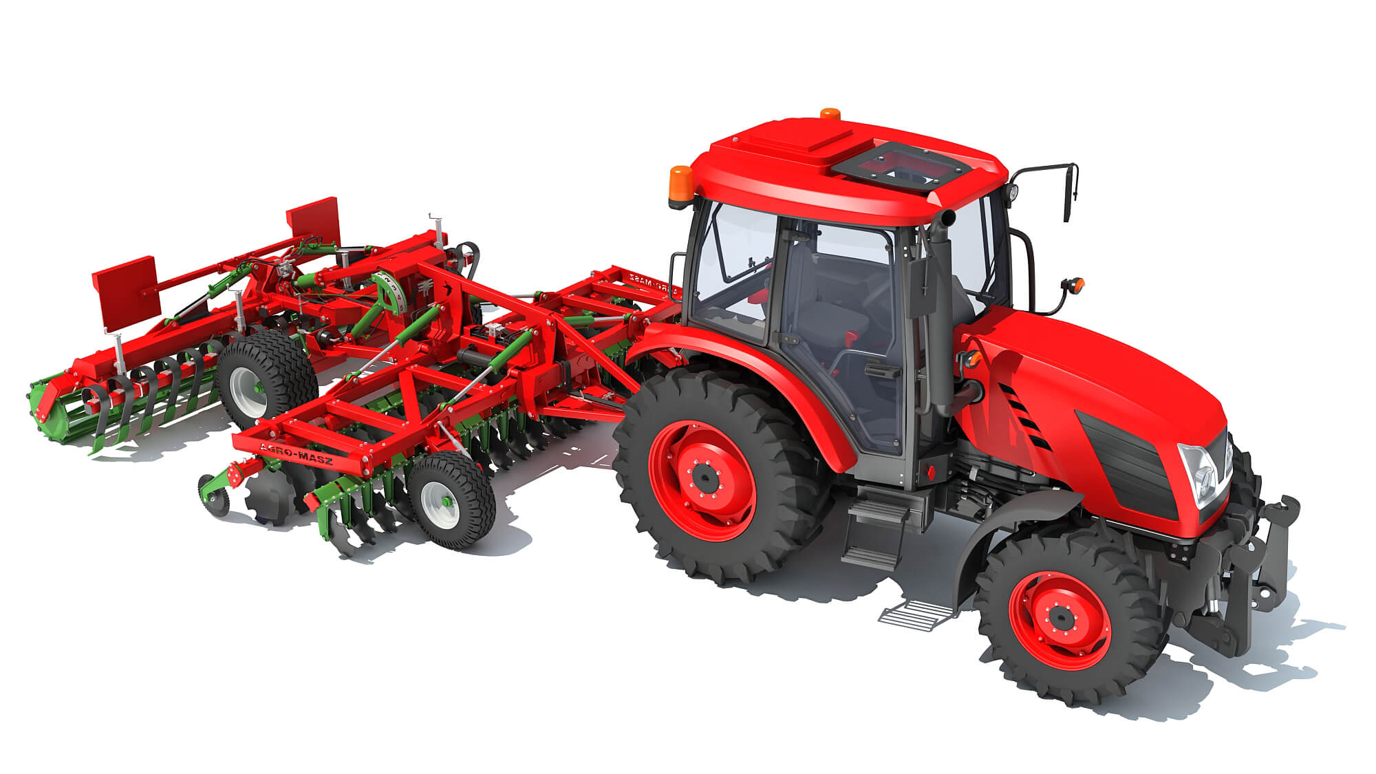 Tractor with Trailed Disc Harrow 11 - 3D Model by 3D Horse