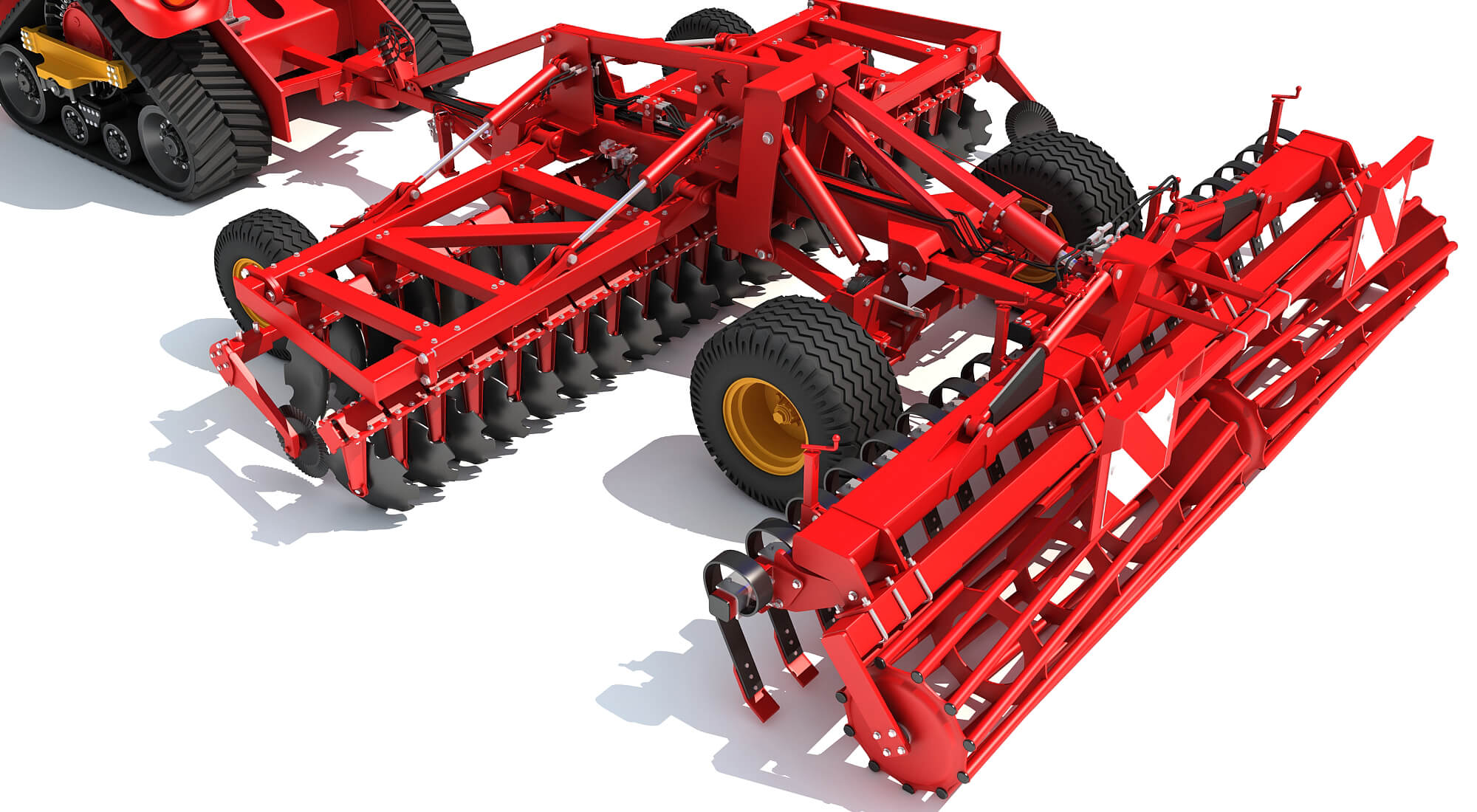 Tractor with Trailed Disc Harrow - 3D Model by 3D Horse