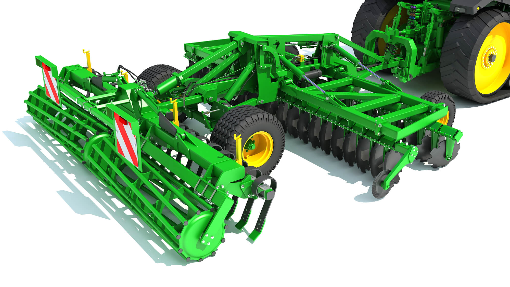 Tractor with Trailed Disc Harrow - 3D Model by 3D Horse