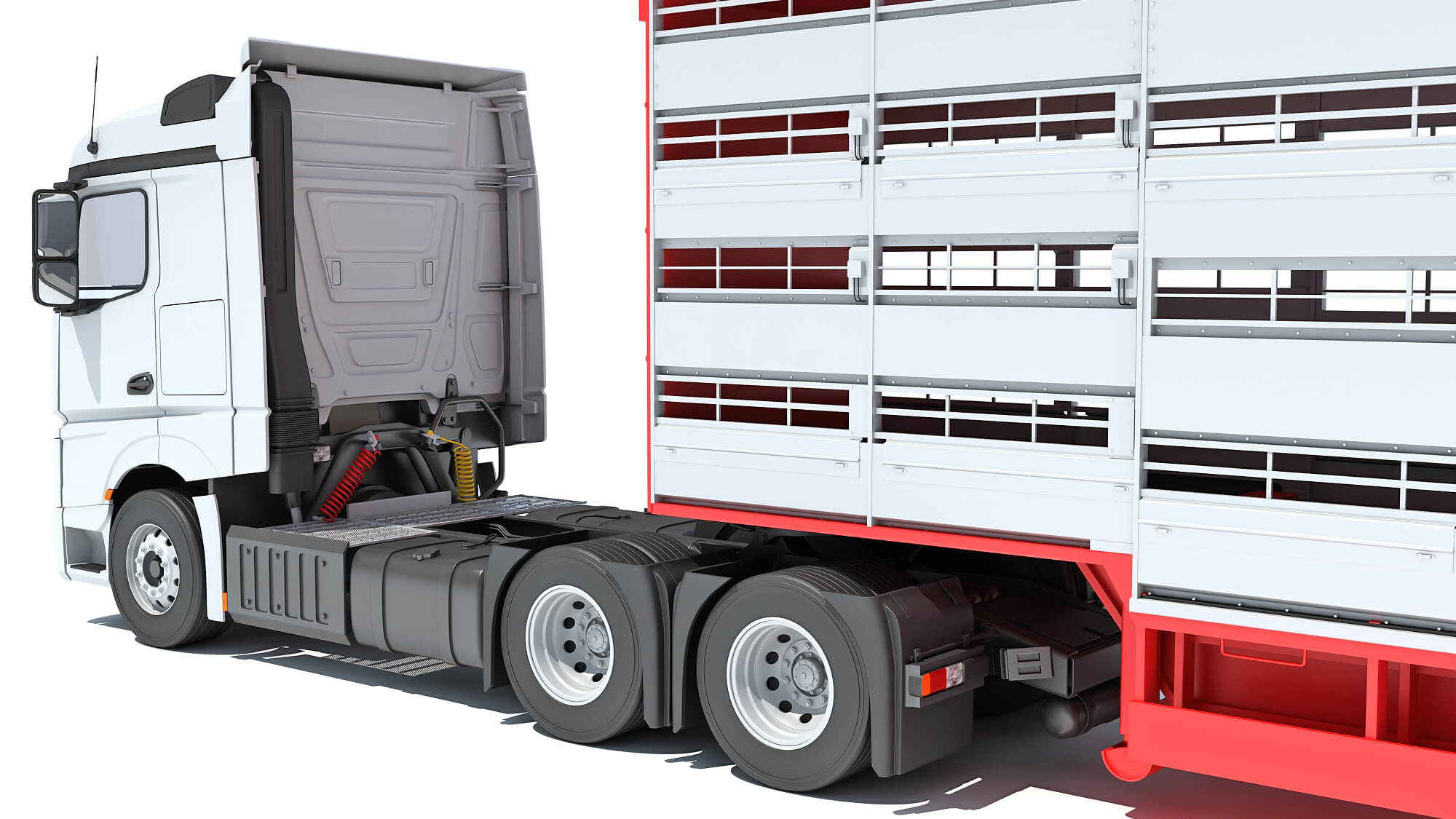 Truck with Animal Transporter Trailer - 3D Model by 3D Horse