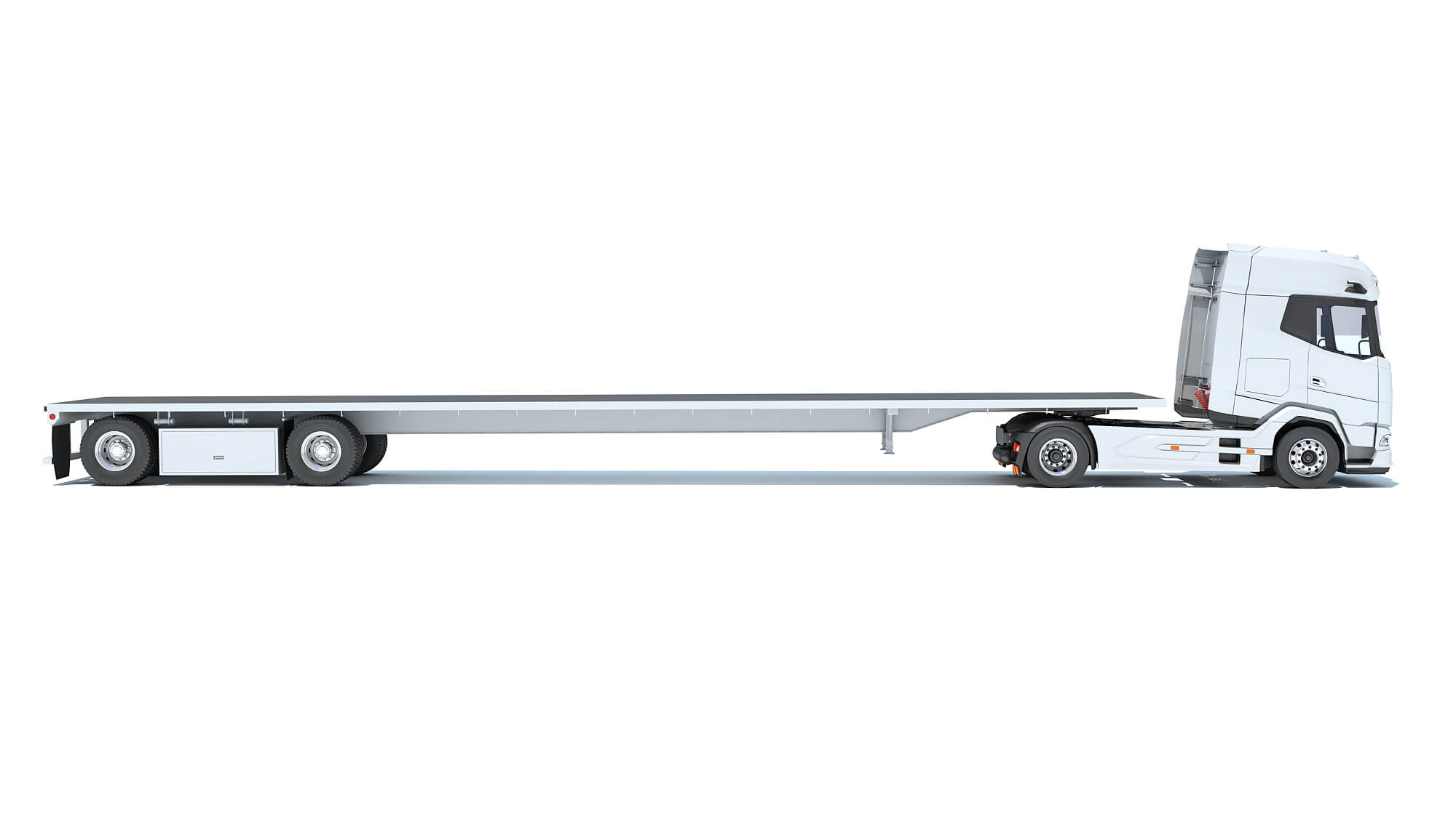 Truck with Flatbed Trailer - 3D Model by 3D Horse