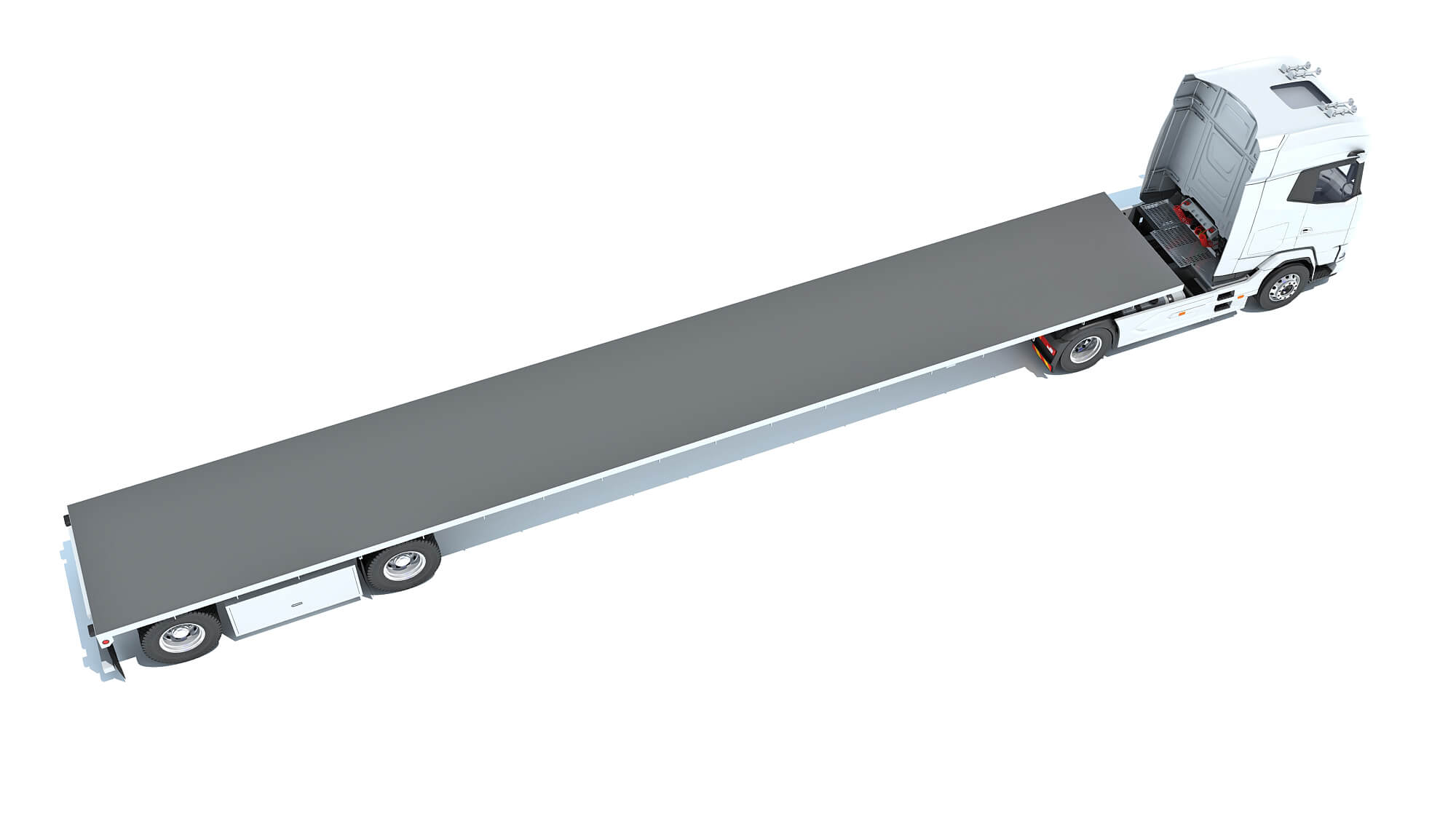 Truck with Flatbed Trailer - 3D Model by 3D Horse