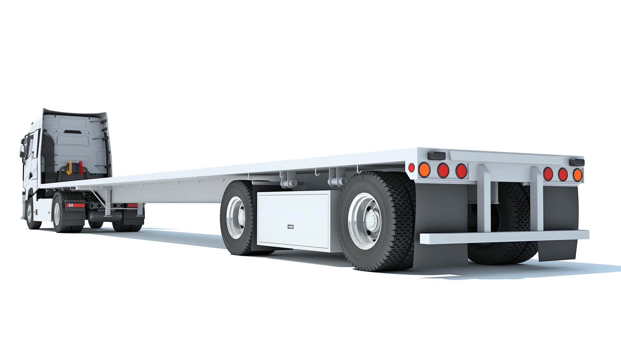Truck with Flatbed Trailer - 3D Model by 3D Horse