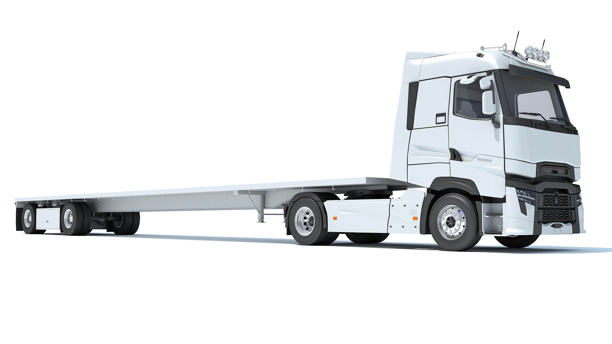 Truck with Flatbed Trailer - 3D Model by 3D Horse