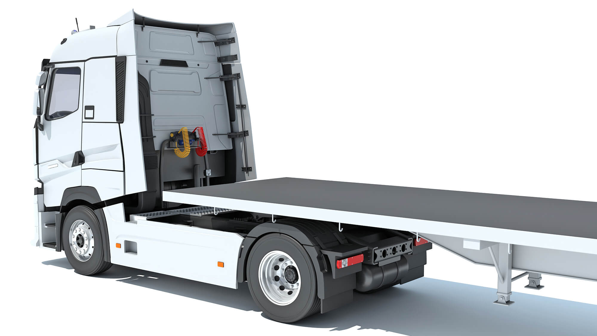 Truck with Flatbed Trailer - 3D Model by 3D Horse