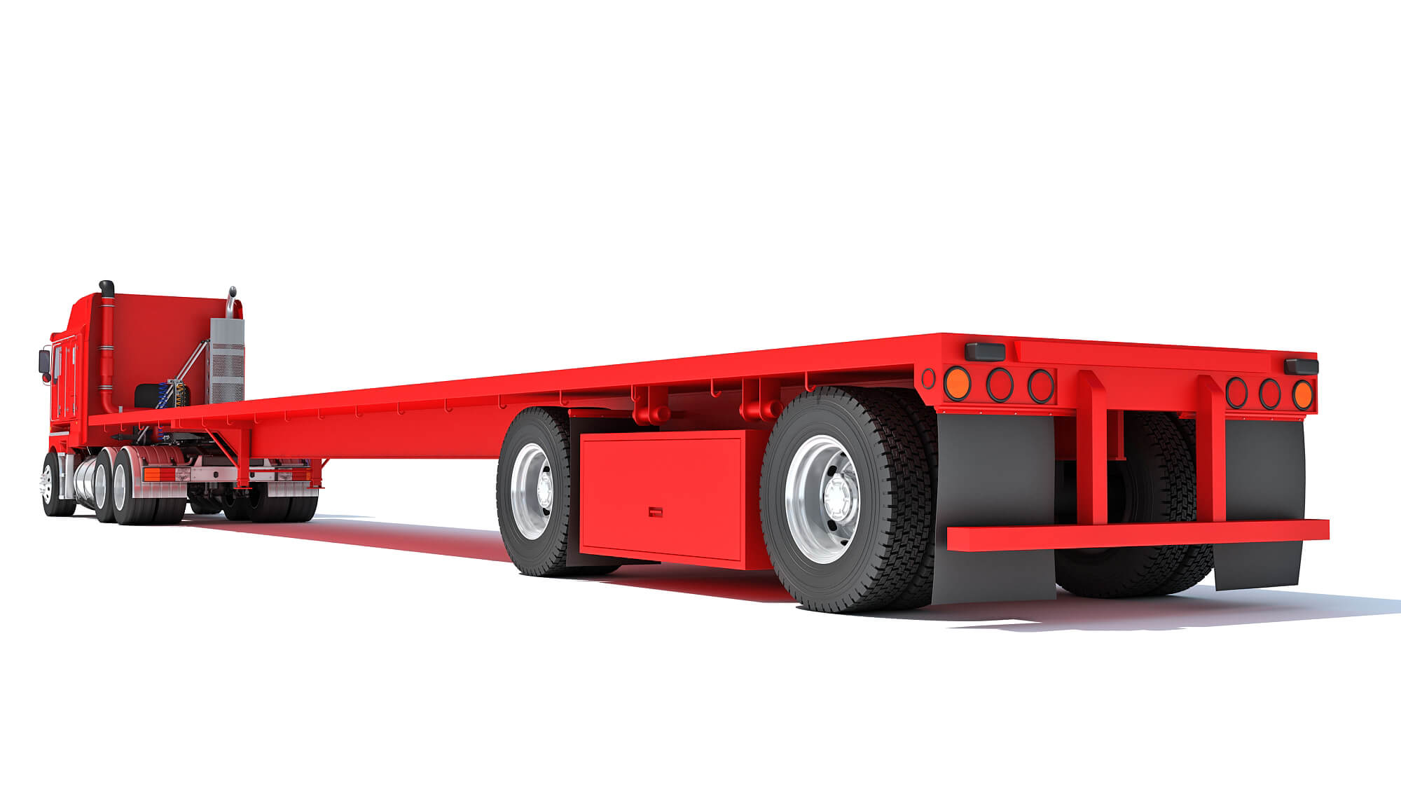 Truck with Flatbed Trailer - 3D Model by 3D Horse