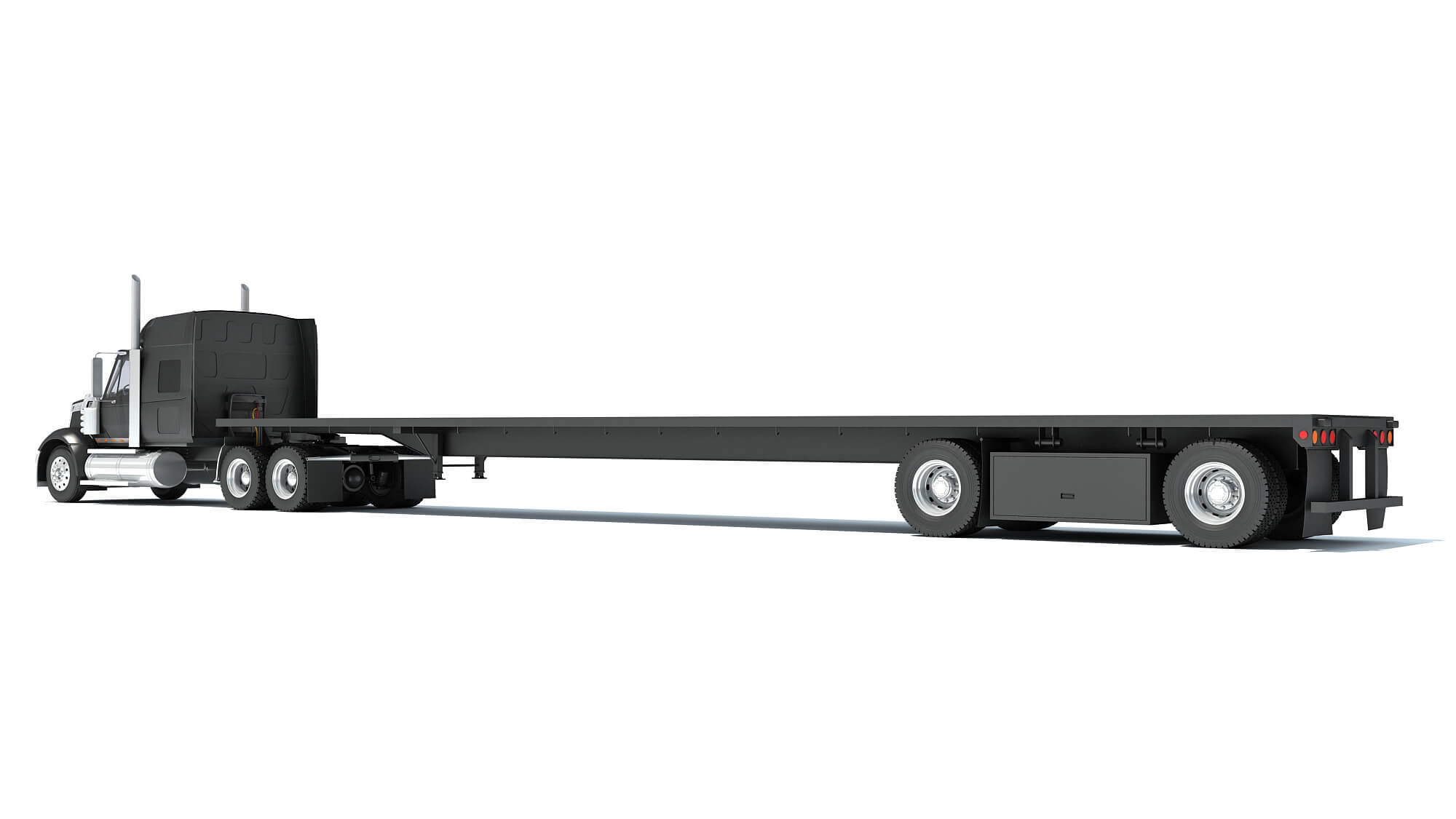 Truck with Flatbed Trailer - 3D Model by 3D Horse