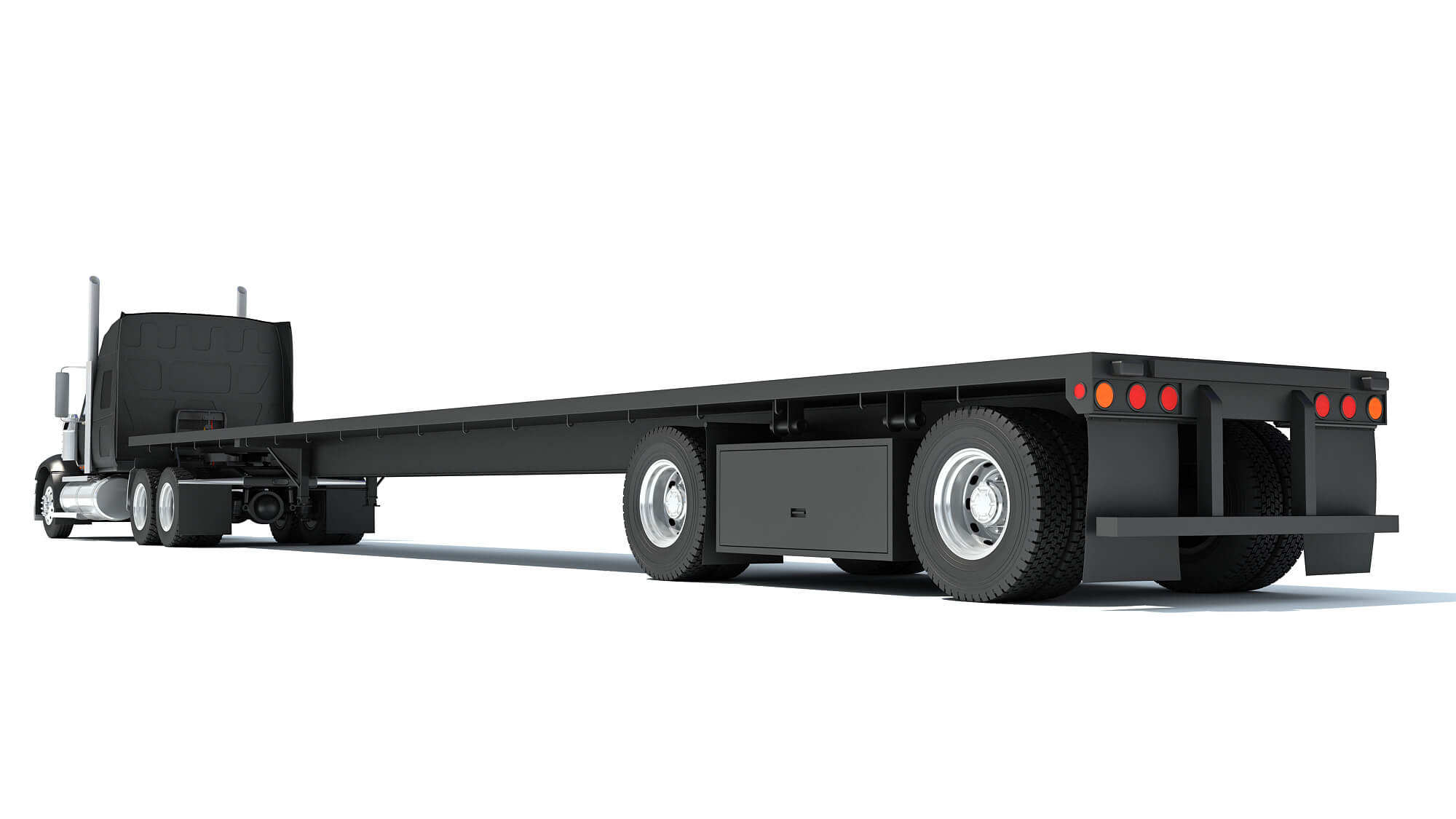 Truck with Flatbed Trailer - 3D Model by 3D Horse