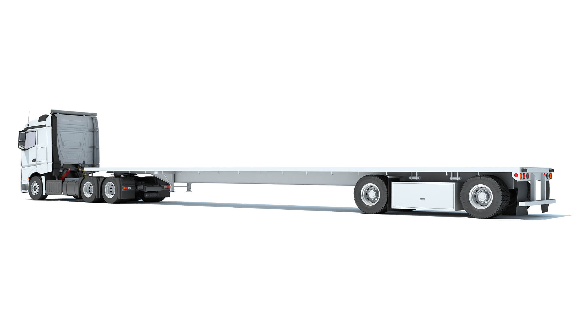 Truck with Flatbed Trailer - 3D Model by 3D Horse