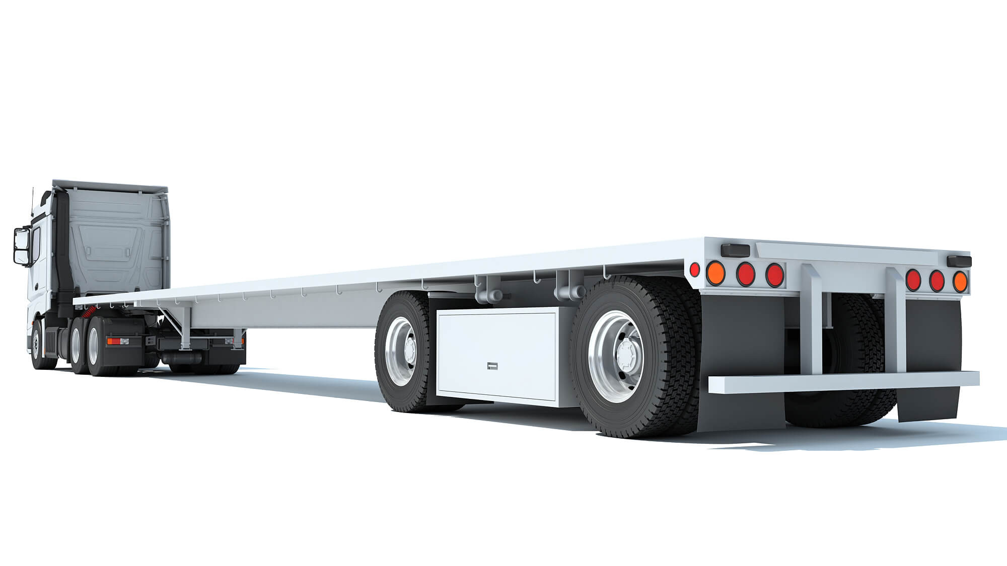 Truck with Flatbed Trailer - 3D Model by 3D Horse