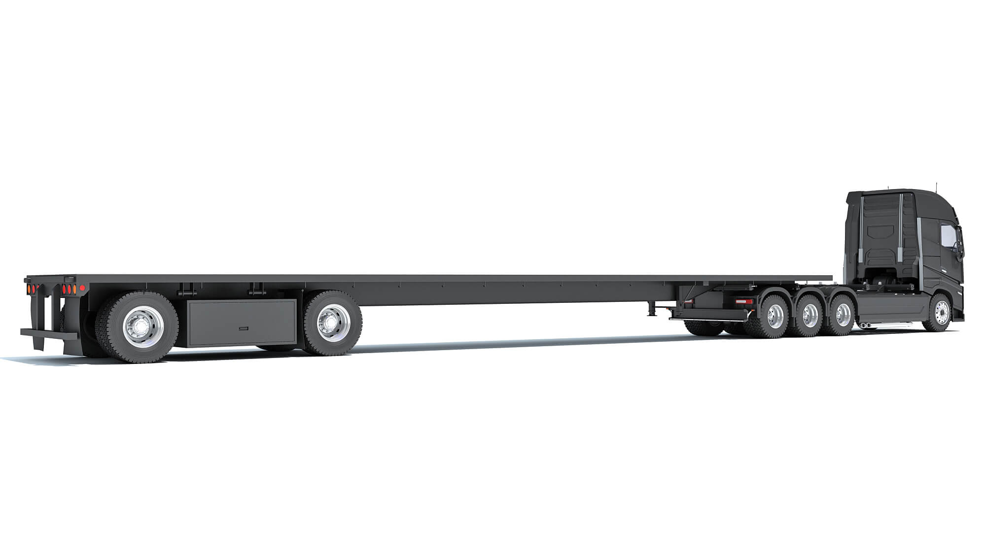 Truck with Flatbed Trailer - 3D Model by 3D Horse