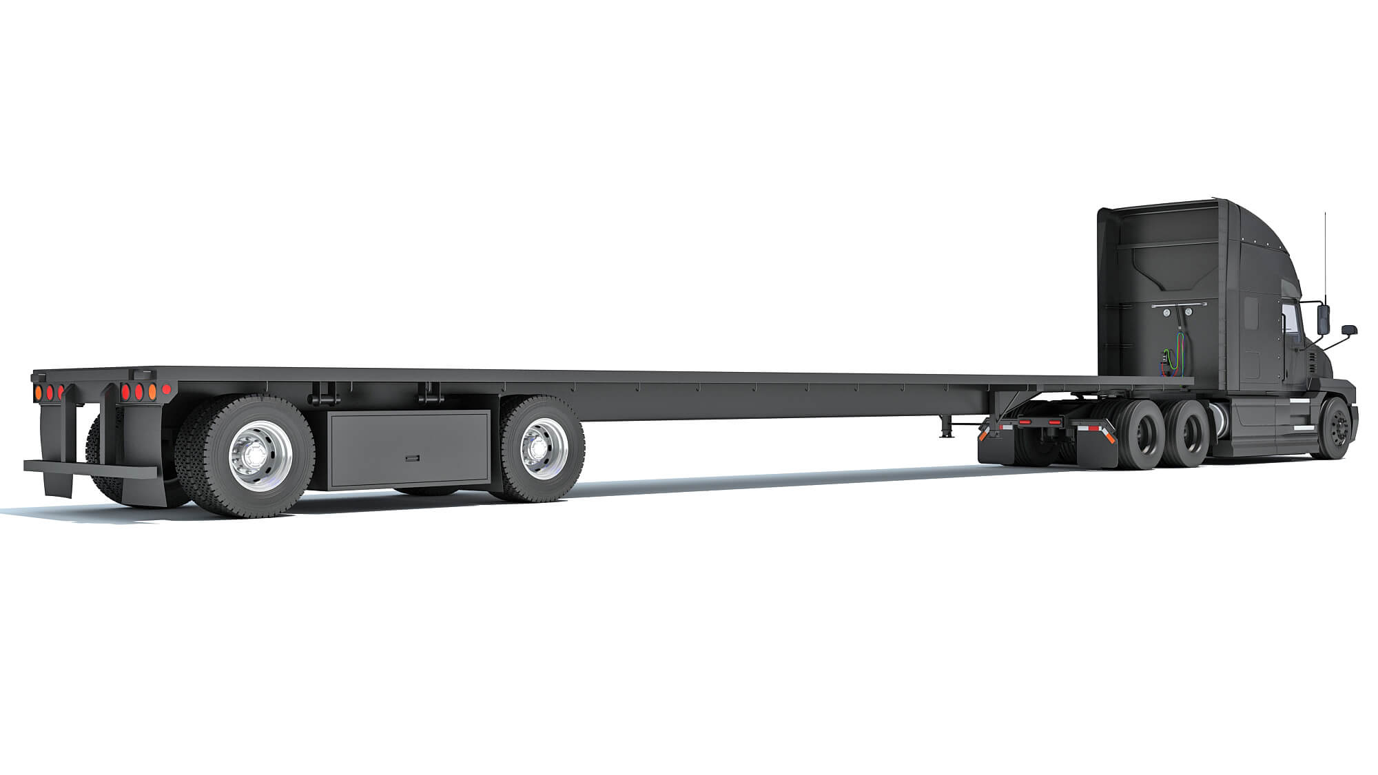 Truck with Flatbed Trailer - 3D Model by 3D Horse