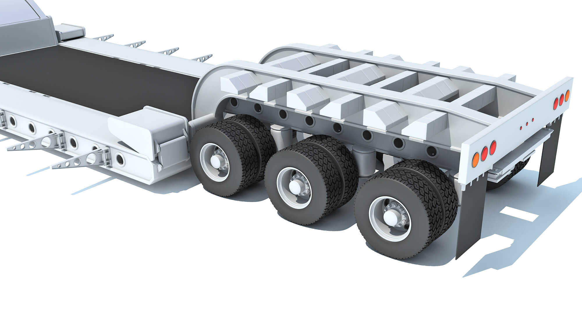 Truck with Lowboy Trailer - 3D Model by 3D Horse