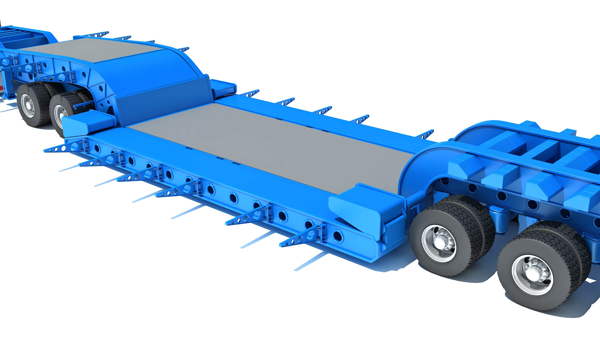 Truck with Lowboy Trailer - 3D Model by 3D Horse