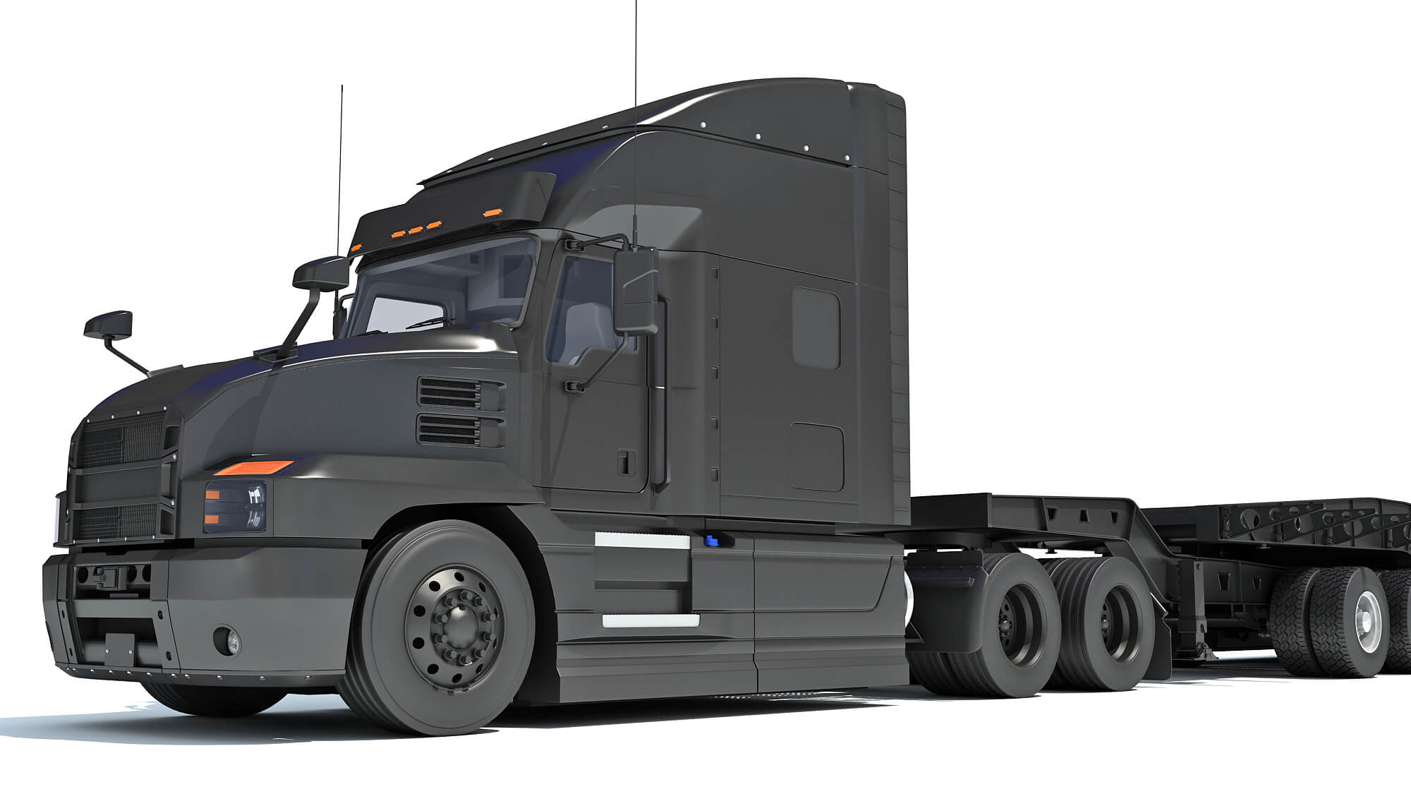 Truck with Lowboy Trailer - 3D Model by 3D Horse