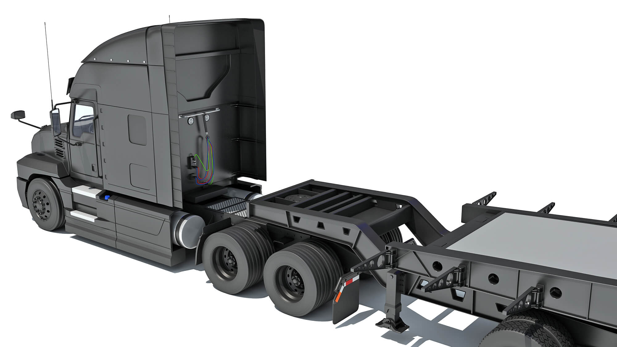 Truck with Lowboy Trailer - 3D Model by 3D Horse