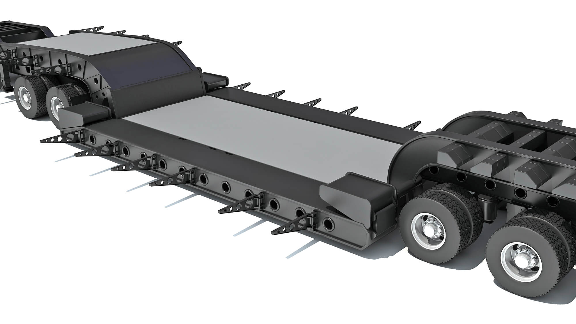 Truck with Lowboy Trailer - 3D Model by 3D Horse